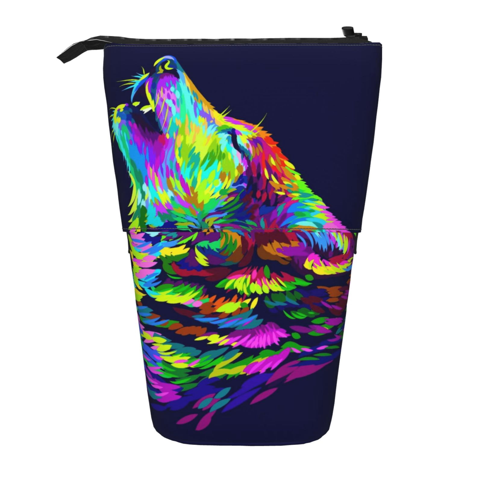 Lsque Howling Wolf Pattern Telescopic Pencil Bag Pen Holder Stationery ...
