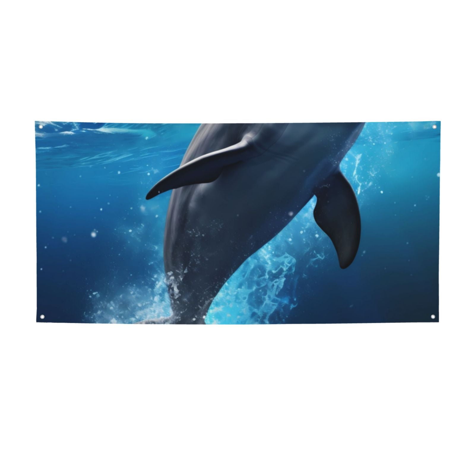 Lsque Ice Blue Ocean Cute Dolphin Pattern Party Banner, Festive Banner ...
