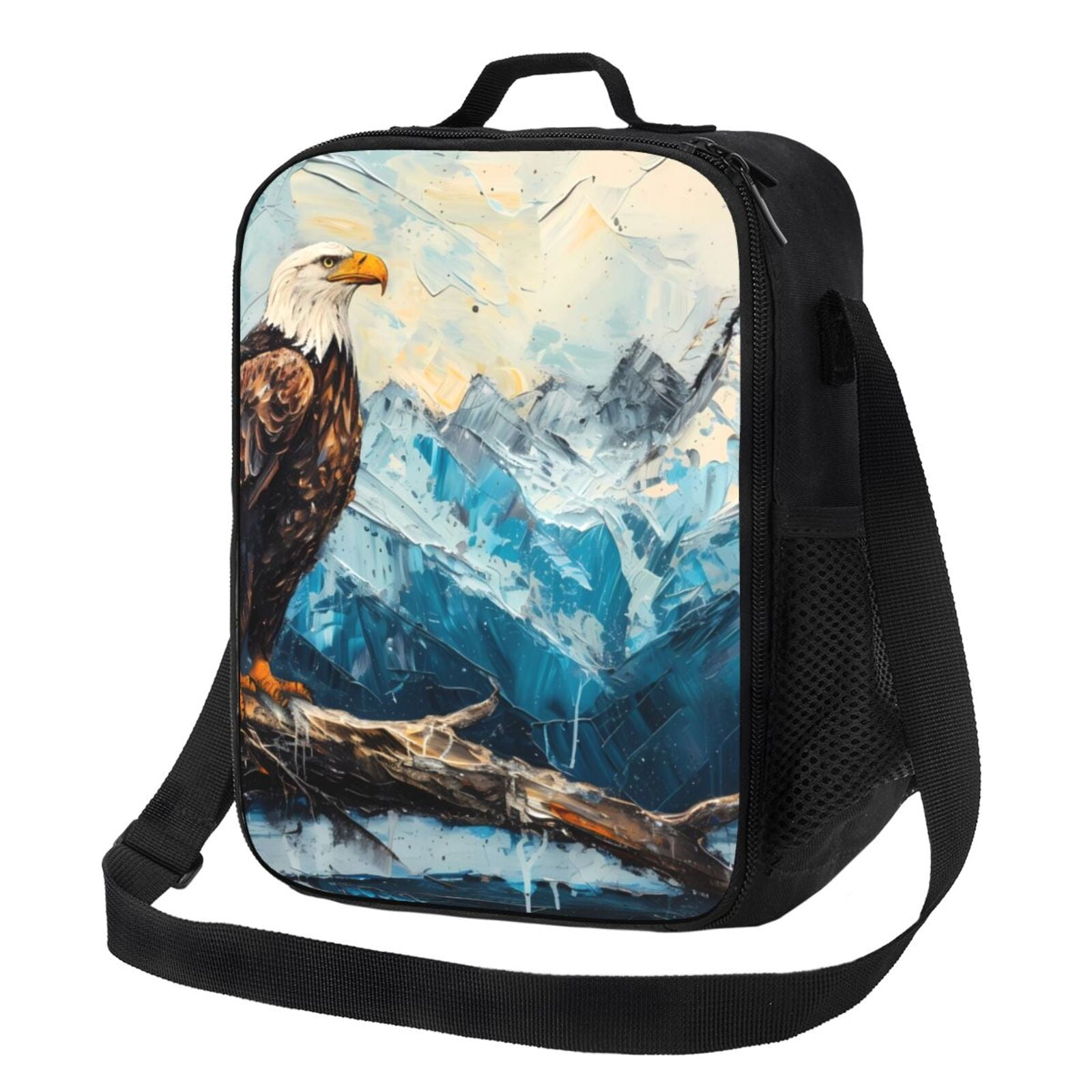 Lsque Iceberg Bald Eagle Lunch Bag Lunch Box for Women Men Reusable ...