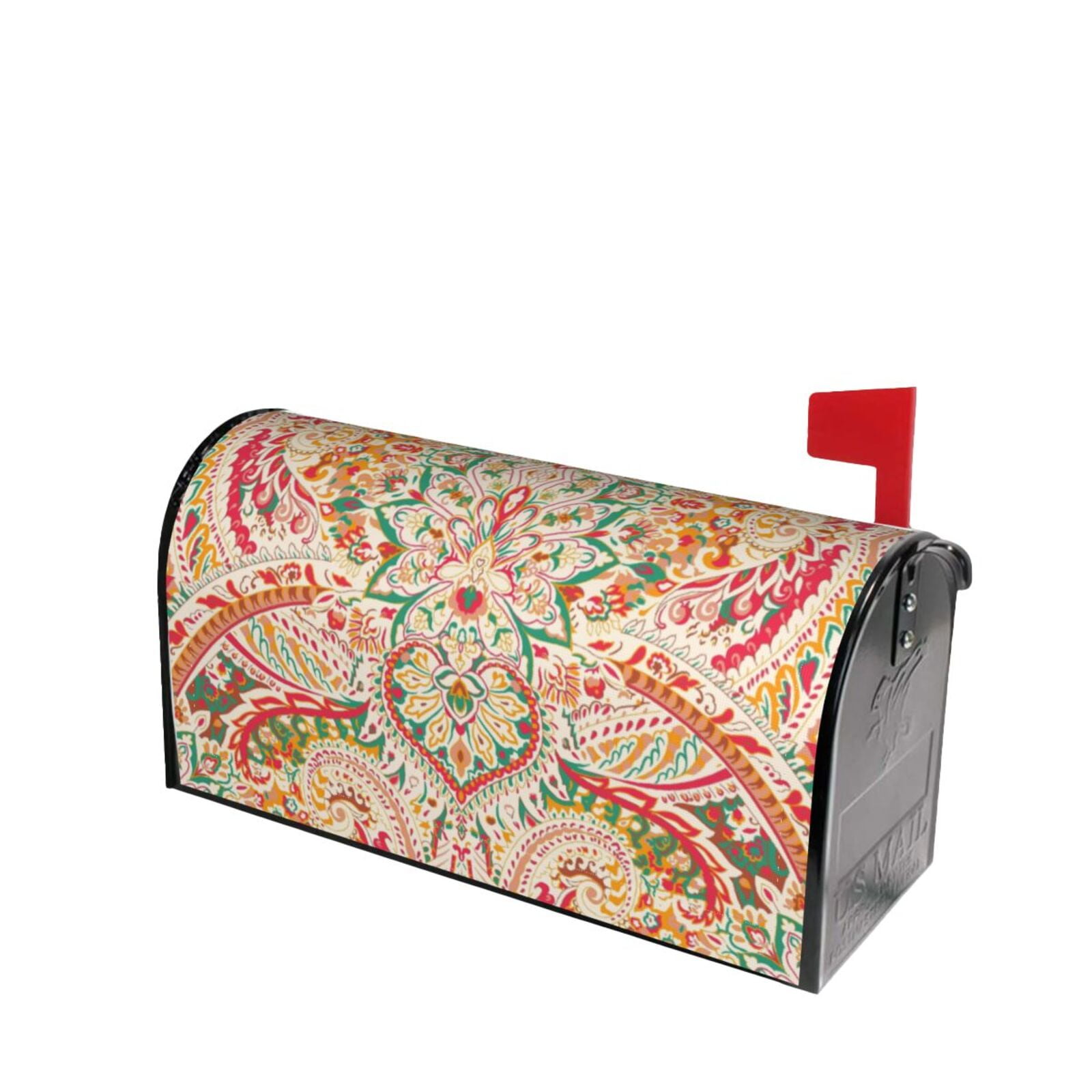 Lsque Indian Paisley 1 Mailbox Cover Standard Size ,Magnetic Mailbox ...