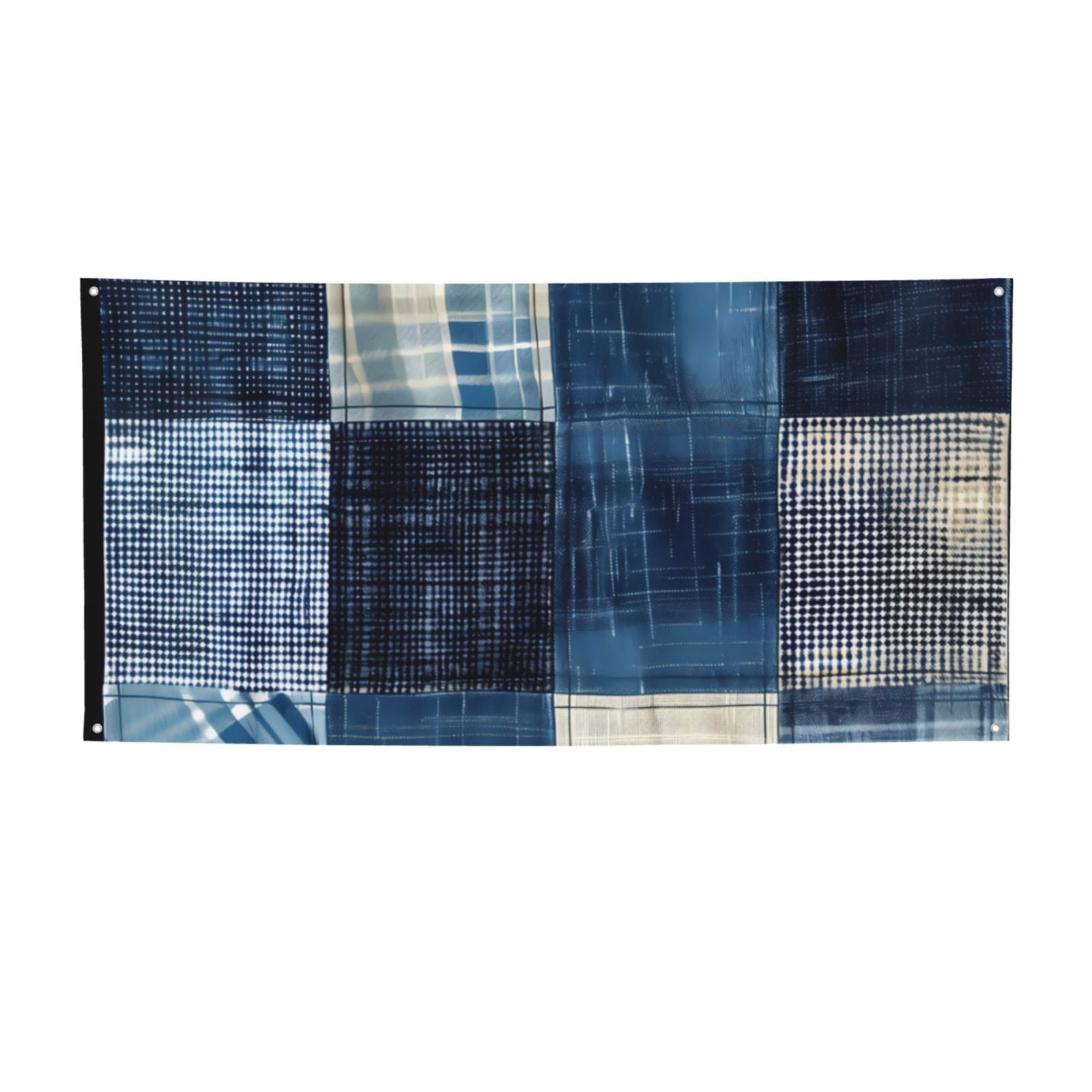 Lsque Indigo Patchwork Quilt Pattern Party Banner, Festive Banner ...