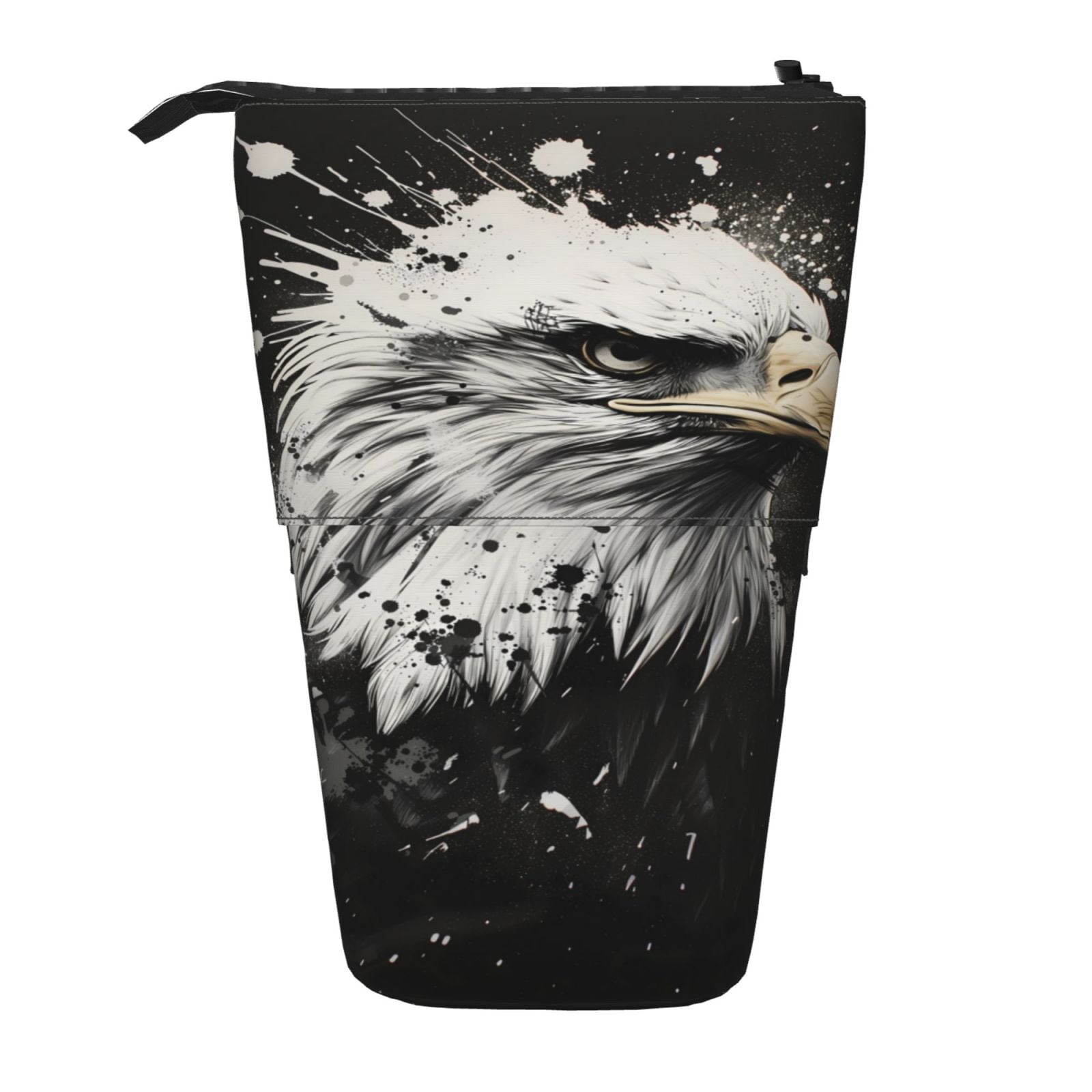 Lsque Ink Style Bald Eagle Pattern Telescopic Pencil Bag Pen Holder ...
