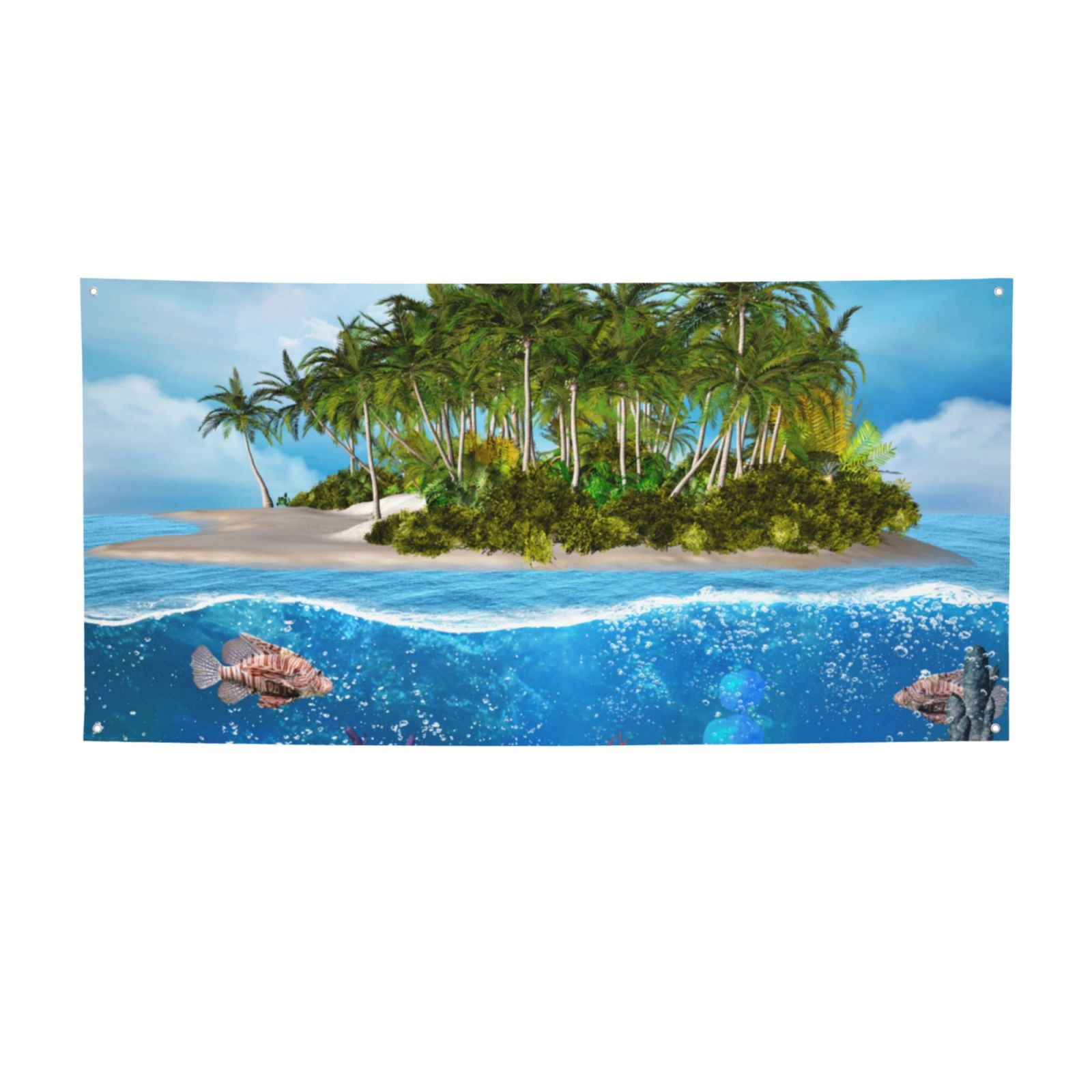 Lsque Island And Coral Reef Pattern Party Banner, Festive Banner ...
