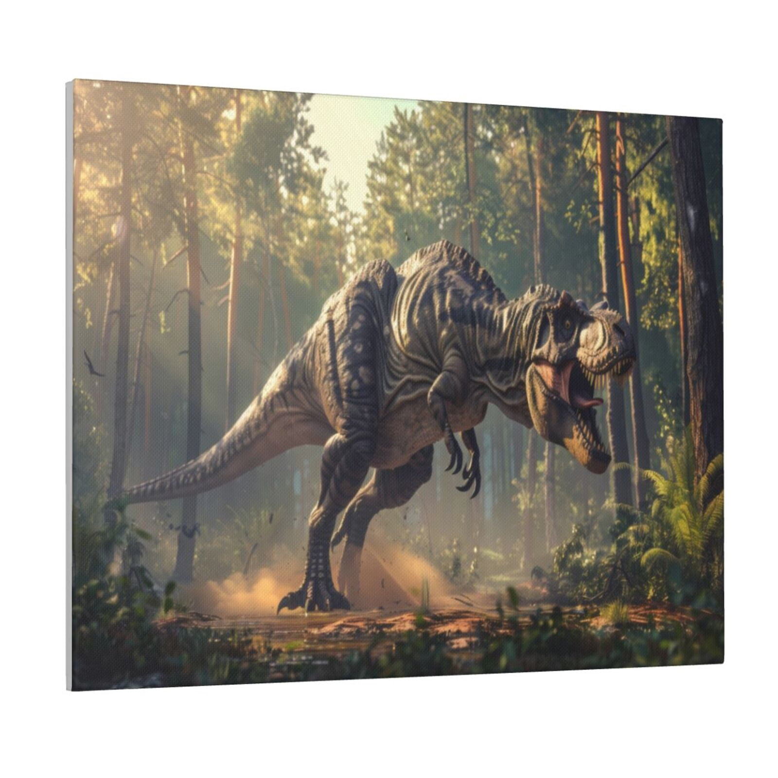 Lsque Jungle Dinosaur Print Wall Art – Decorative Picture for Living ...