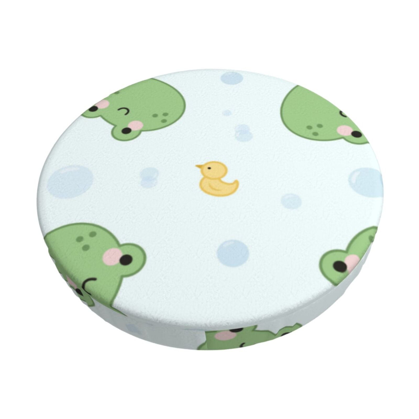 Lsque Kawaii Frogs Pattern Round Bar chair cushion covers Velvet Fabric ...
