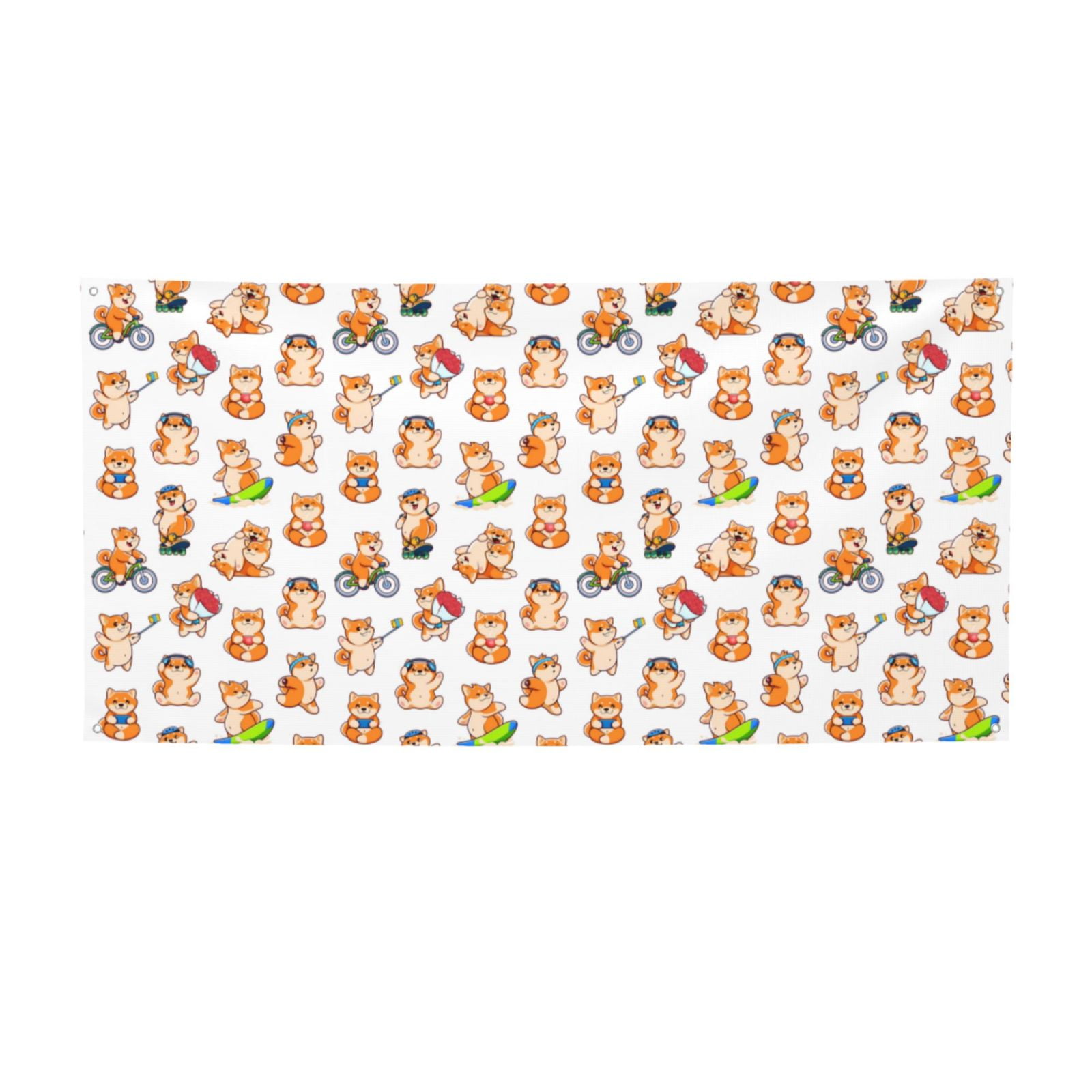 Lsque Kawaii Shiba Dog Pattern Party Banner, Festive Banner , Holiday ...