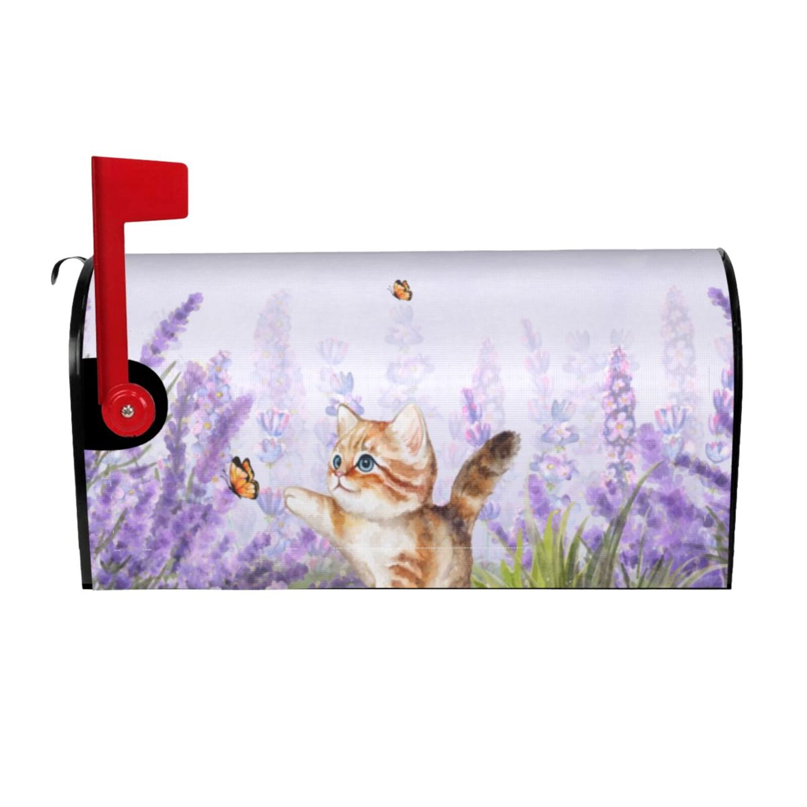 Lsque Kitten and butterfly Mailbox Cover Standard Size ,Magnetic ...