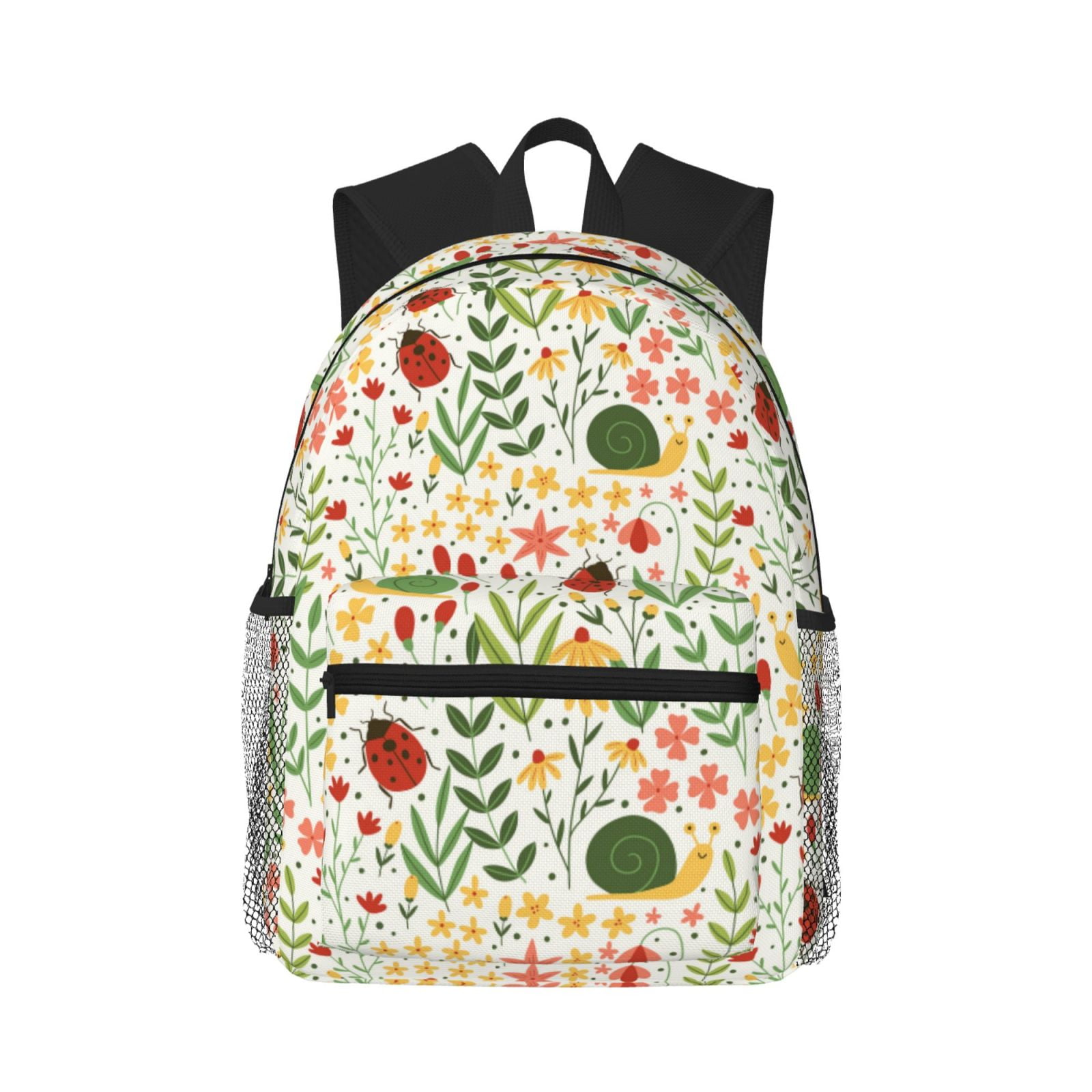 Lsque Ladybug And Wild Flowers Classic Casual Backpack - Large Capacity ...