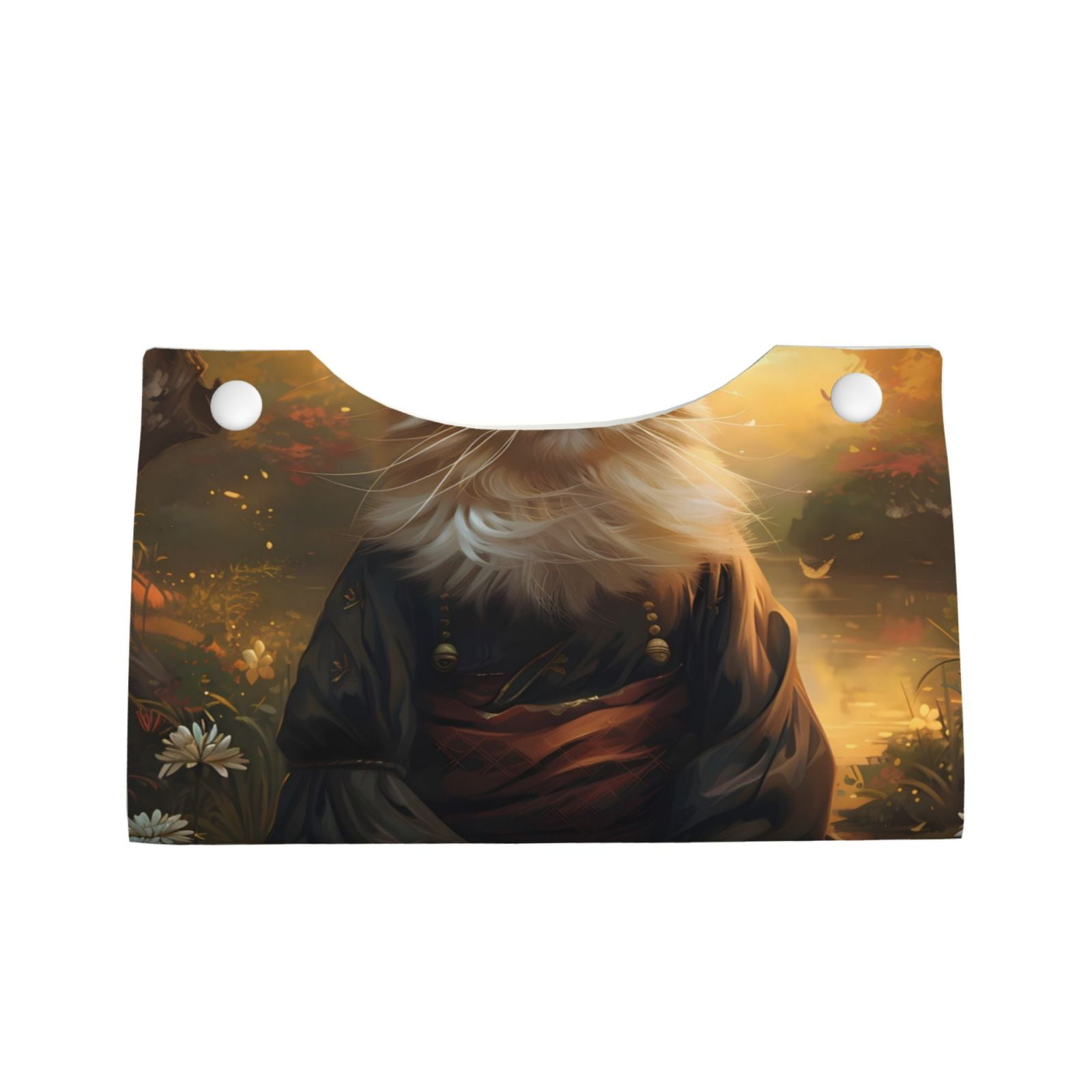 Lsque Lakeside Flower Field Cat Printed Long Tissue Box Cover Holder ...