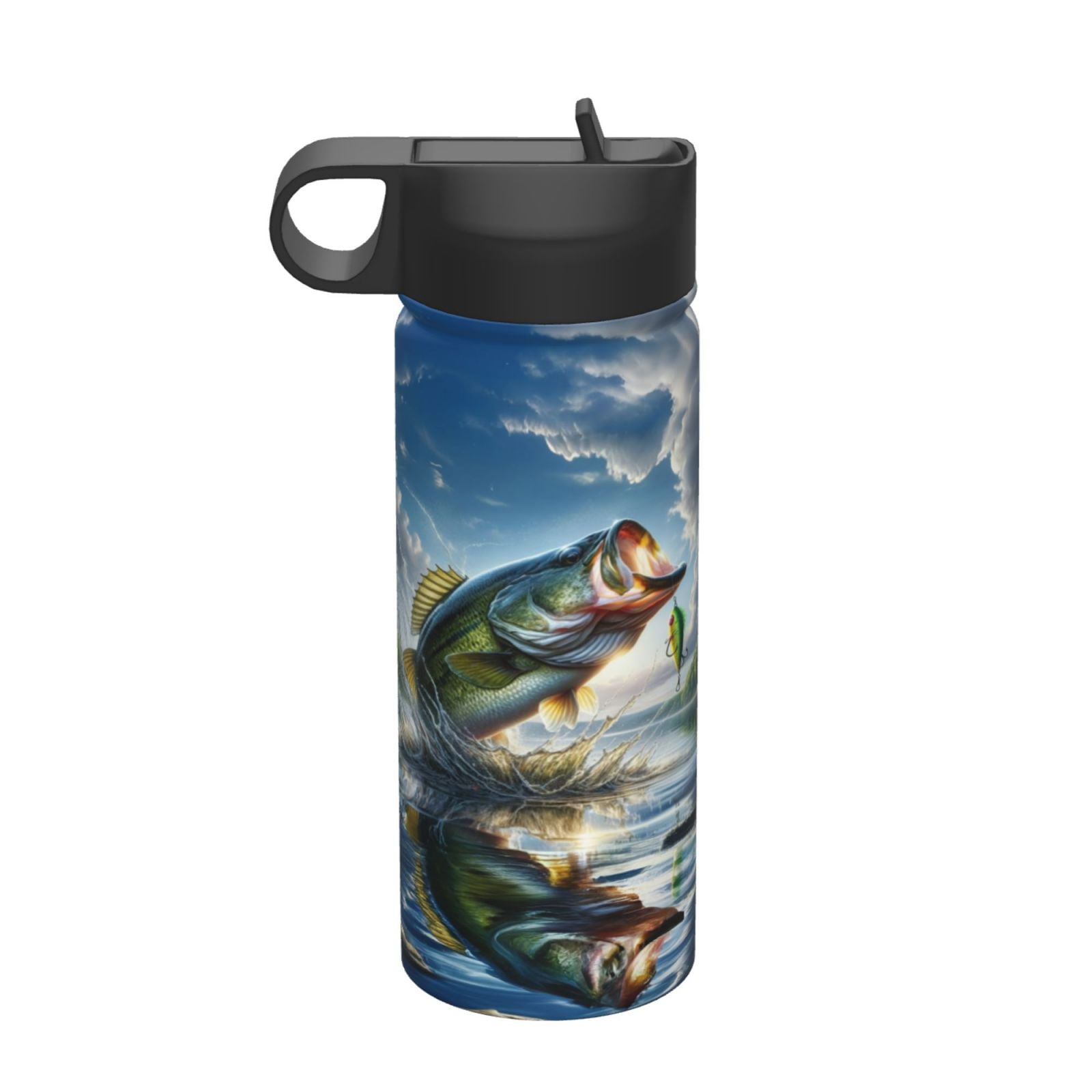 Lsque Largemouth Bass Jumping Out of The Water Pattern 18oz Sports ...