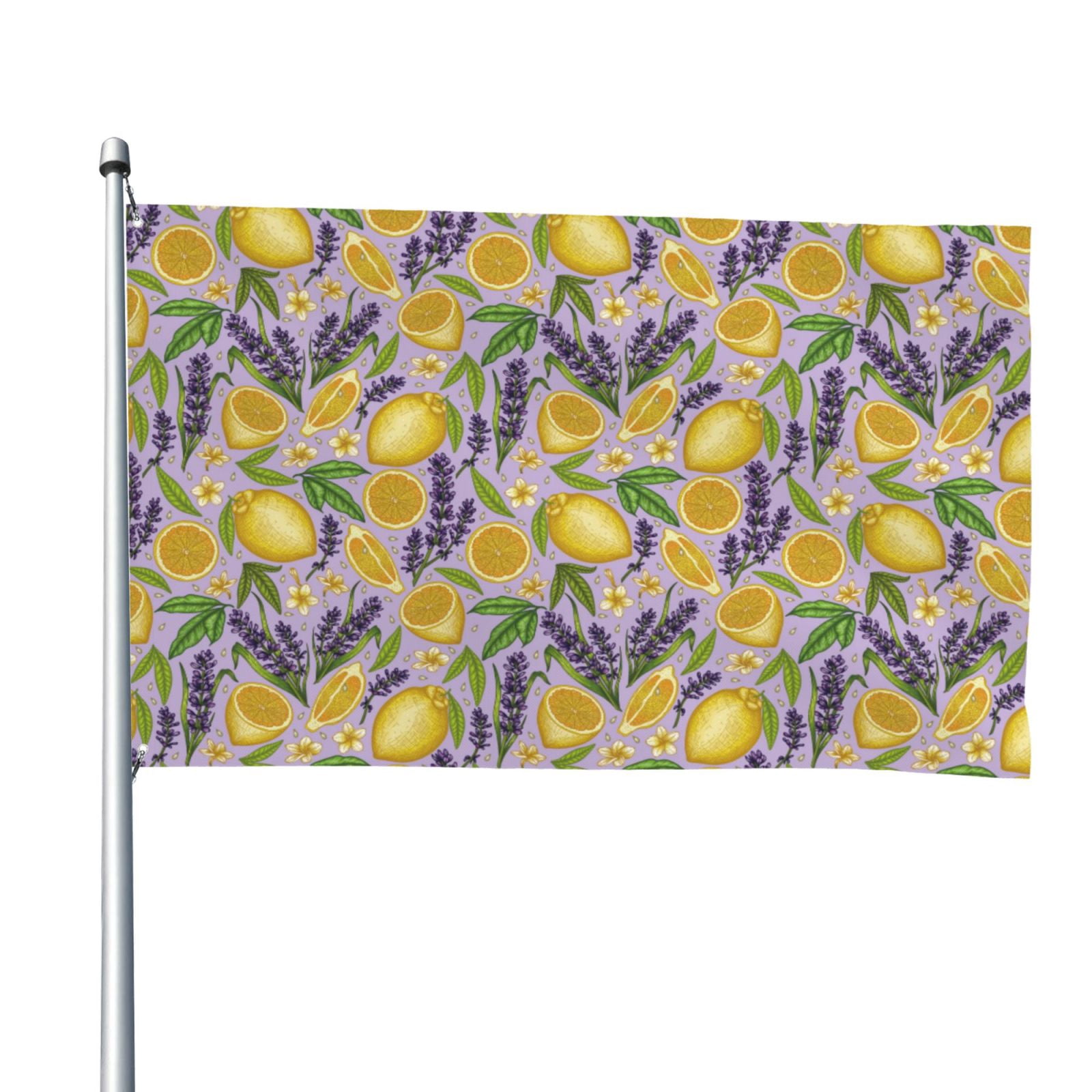 Lsque Lavender Flowers Pattern Flag,Lavender Flowers Printed Garden ...