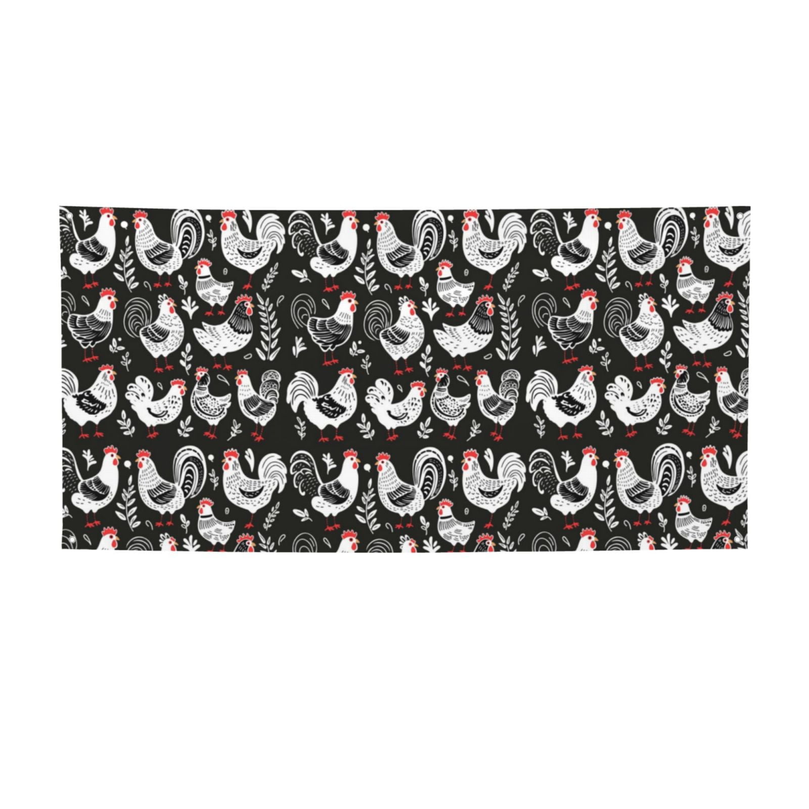 Lsque Laying Hens And Roosters Pattern Party Banner, Festive Banner ...
