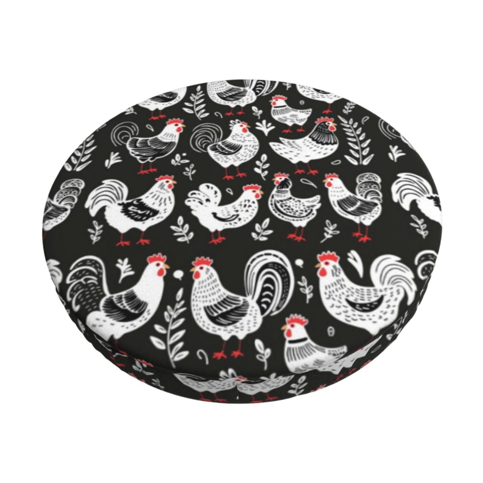Lsque Laying Hens And Roosters Pattern Round Bar chair cushion covers ...