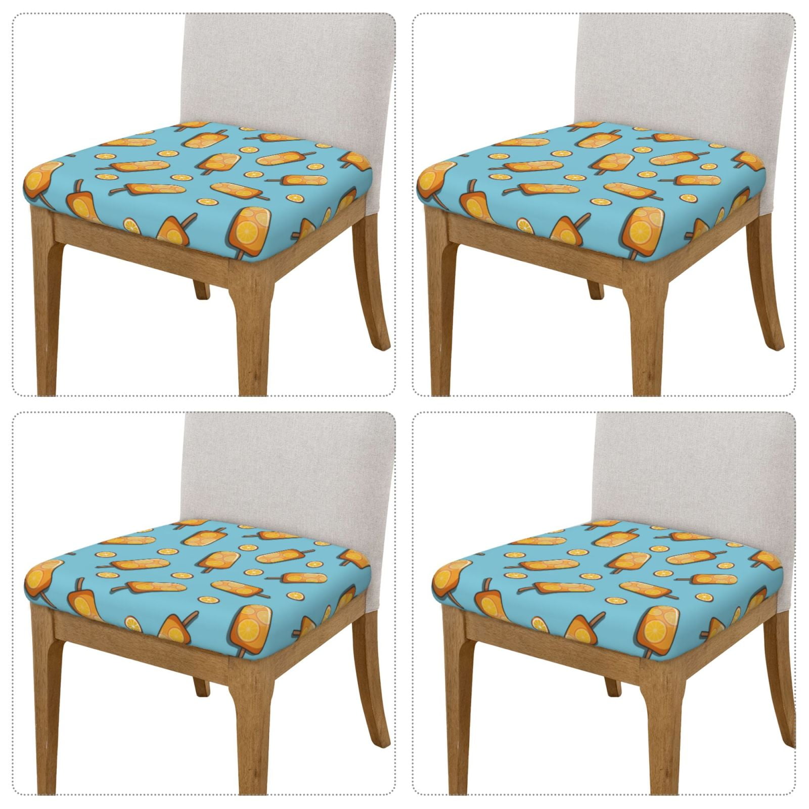 Lsque Lemon Ice Cream Printed Square Couch Cushion Covers, Floral Sofa ...