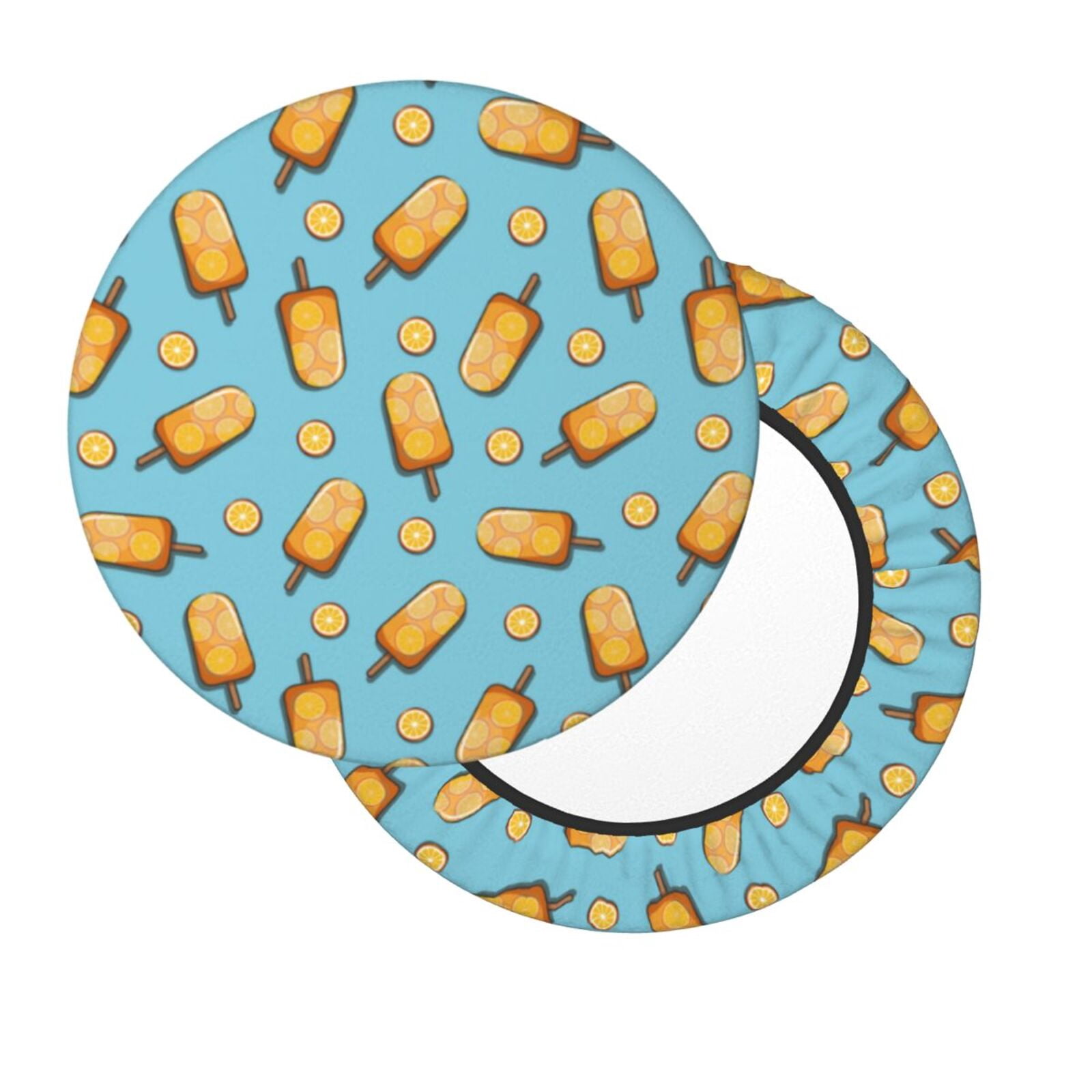Lsque Lemon Ice Cream Round Bar chair cushion covers Velvet Fabric ...