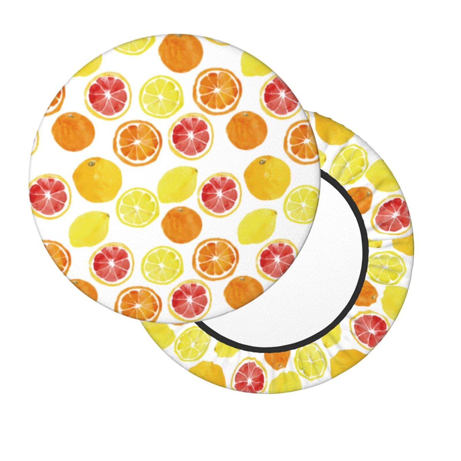 Lsque Lemon Orange Round Bar chair cushion covers Velvet Fabric Premium ...