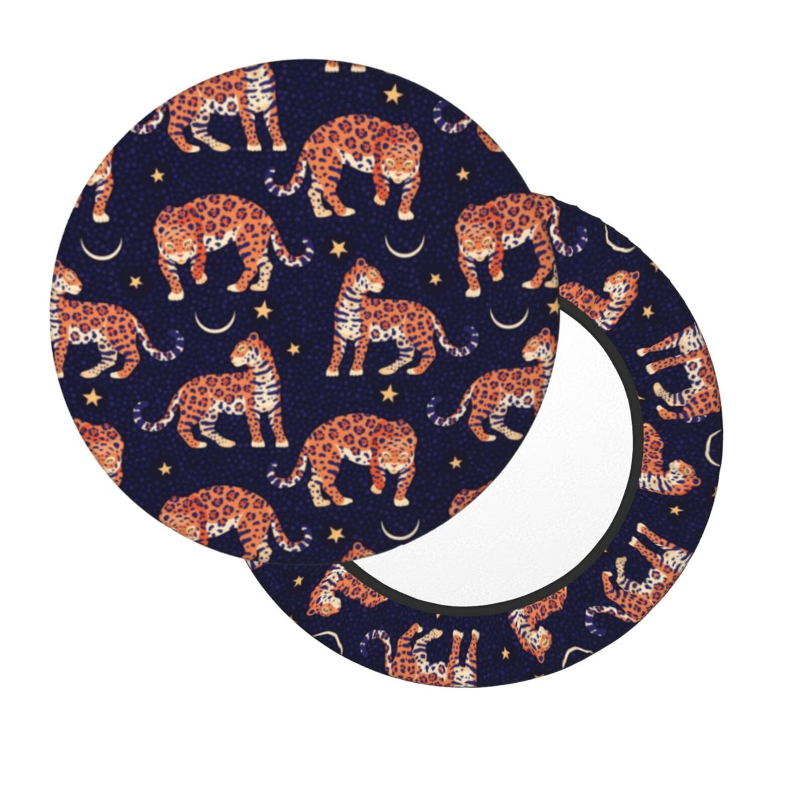 Lsque Leopard Print Round Bar chair cushion covers Velvet Fabric ...