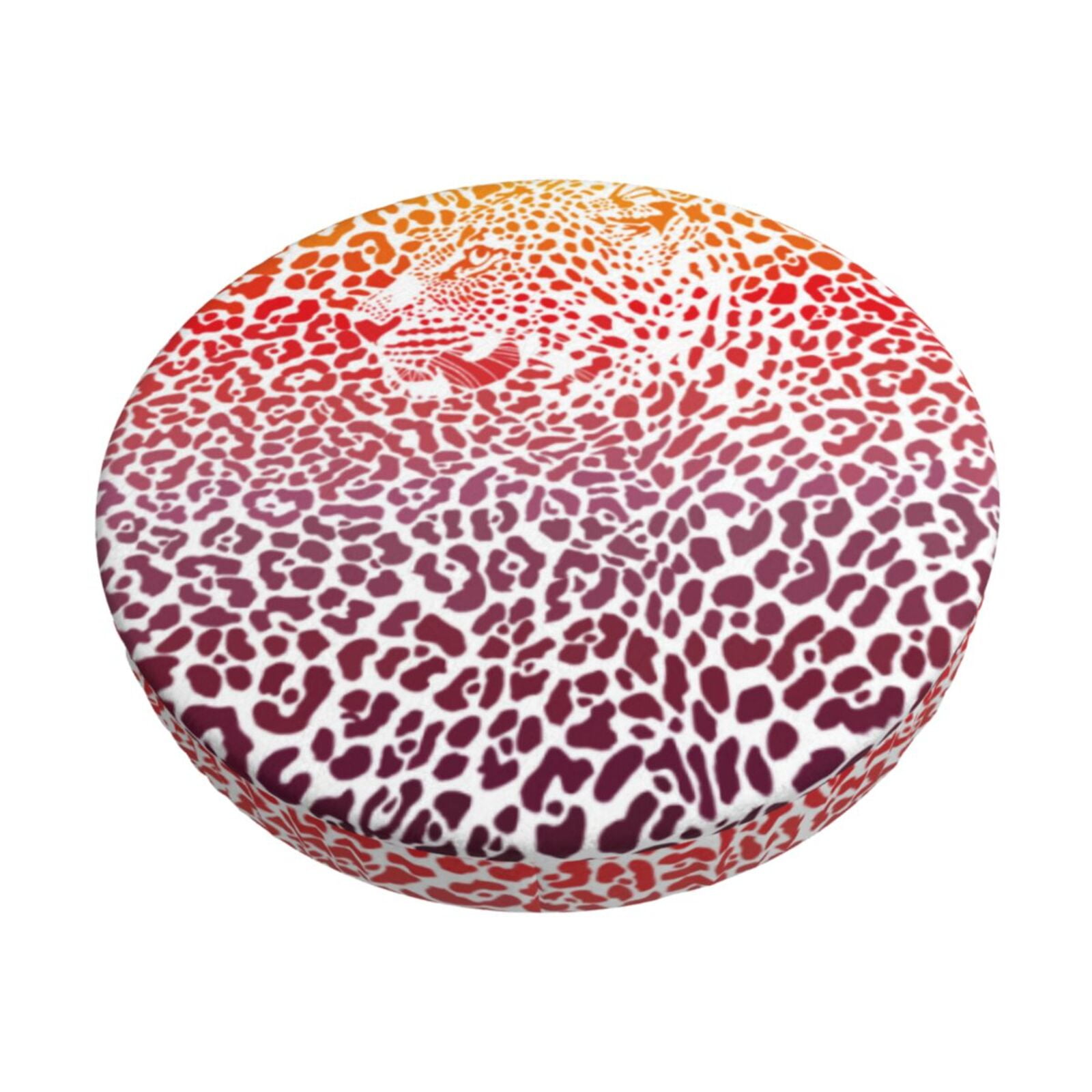 Lsque Leopard Skins And Heads Pattern Round Bar chair cushion covers ...