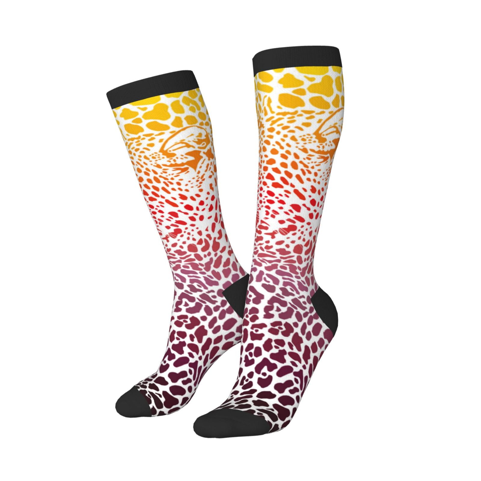 Lsque Leopard Skins And Heads Printed Crew Socks Men's Women's ...