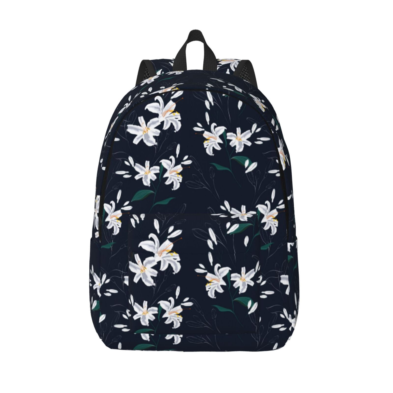 Lsque Lilies Flowers Pattern Canvas Daypack, Durable Backpack, High ...