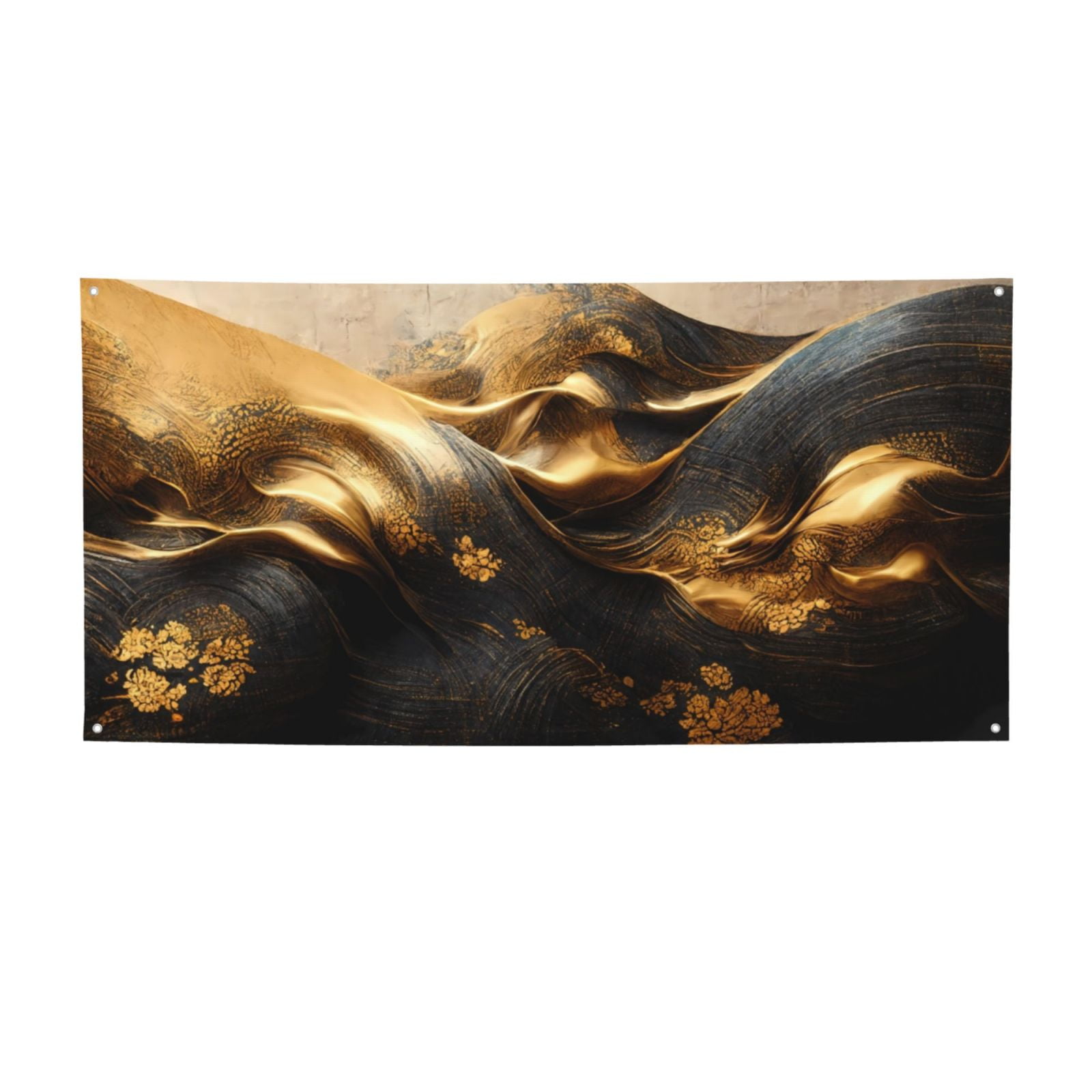 Lsque Luxurious Gold Flow Pattern Party Banner, Festive Banner ...