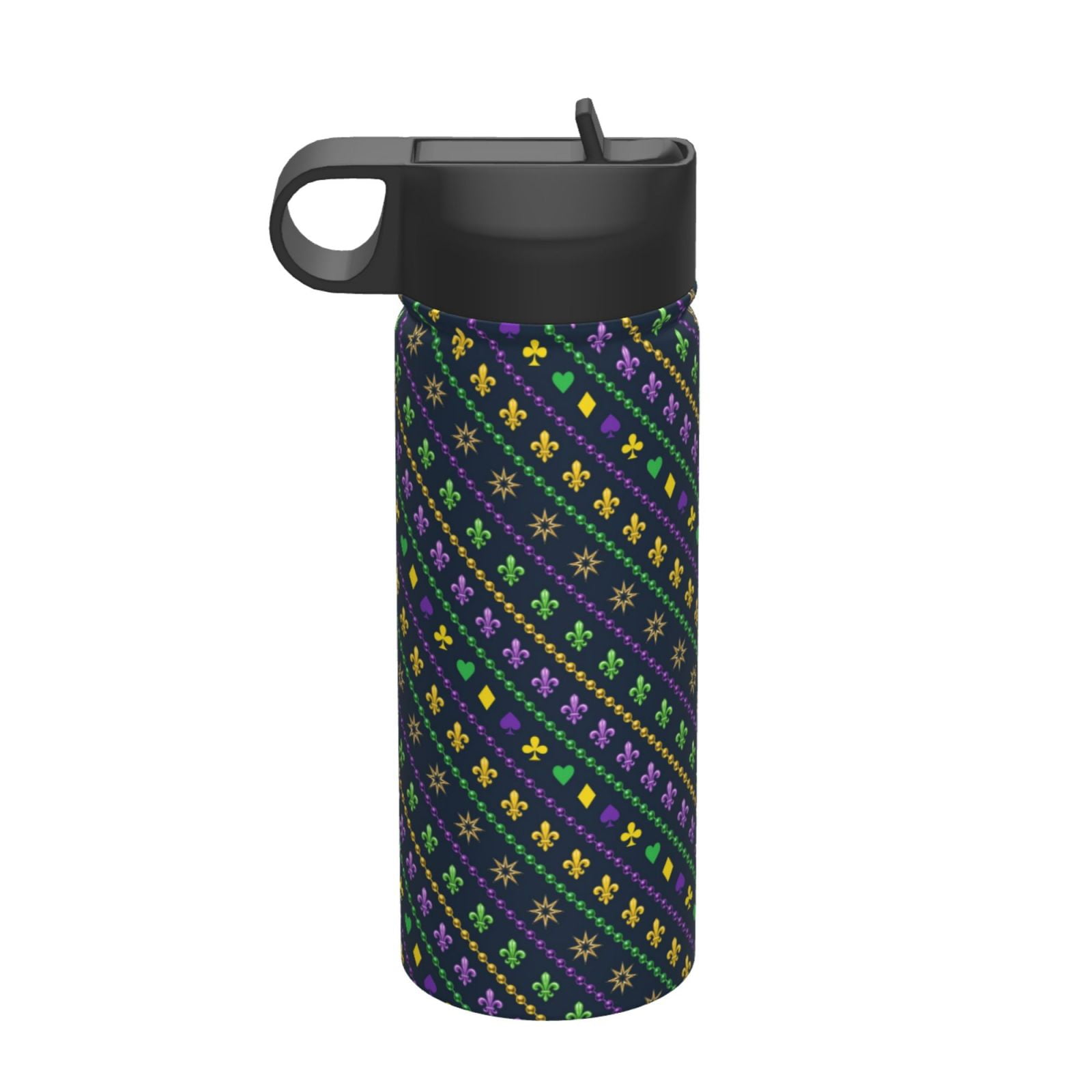 Lsque Mardi Gras Strings of Beads Pattern 18oz Sports Insulated Kettle ...