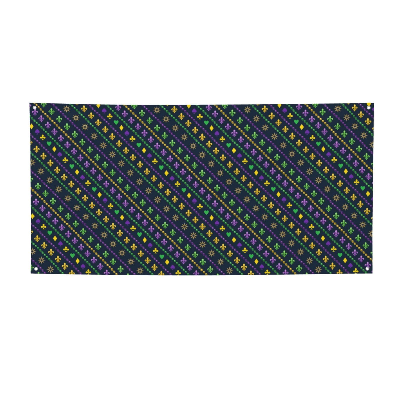 Lsque Mardi Gras Strings of Beads Pattern Party Banner, Festive Banner ...