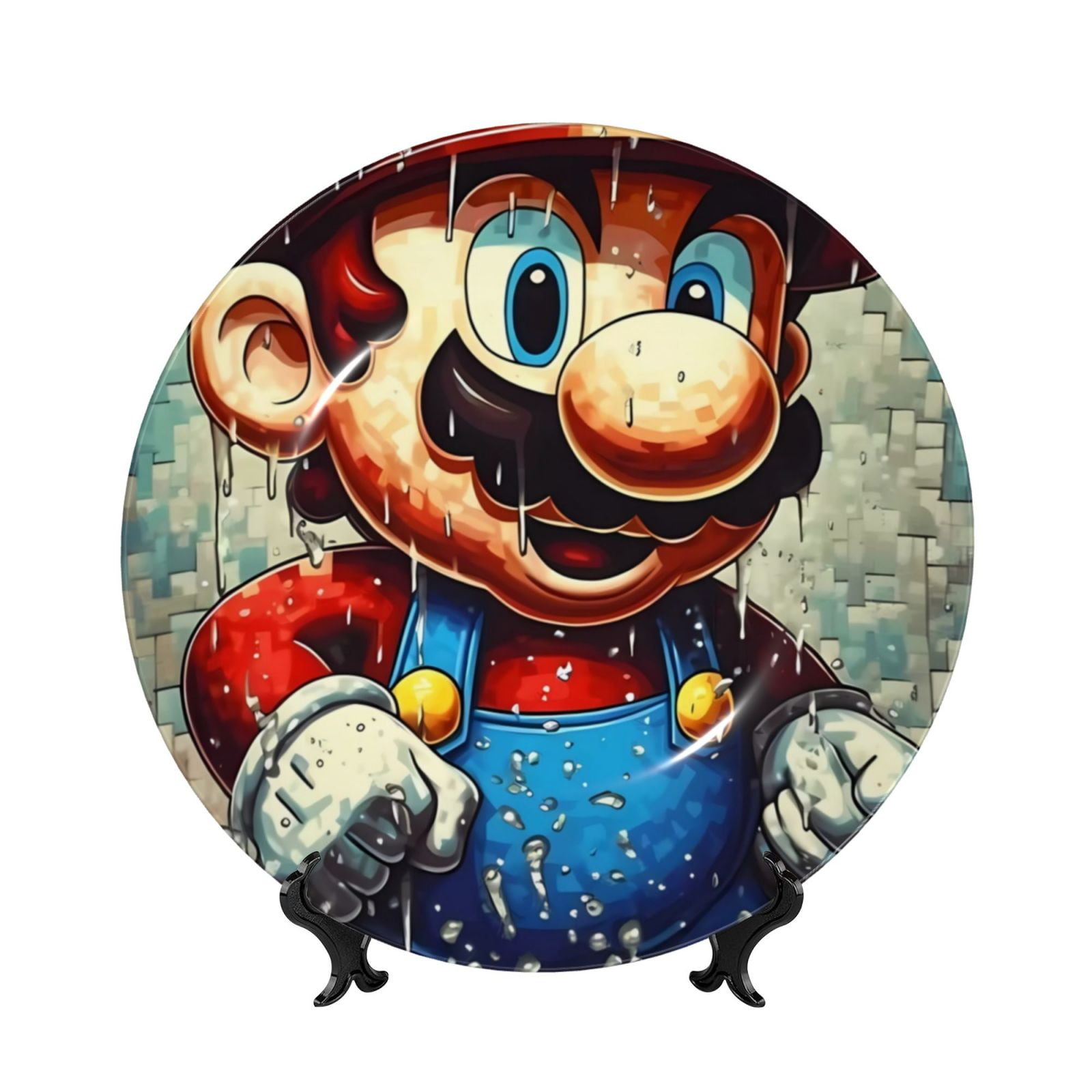 Lsque Mario Pattern Ceramic Decorative Plate Decorative Plates with ...