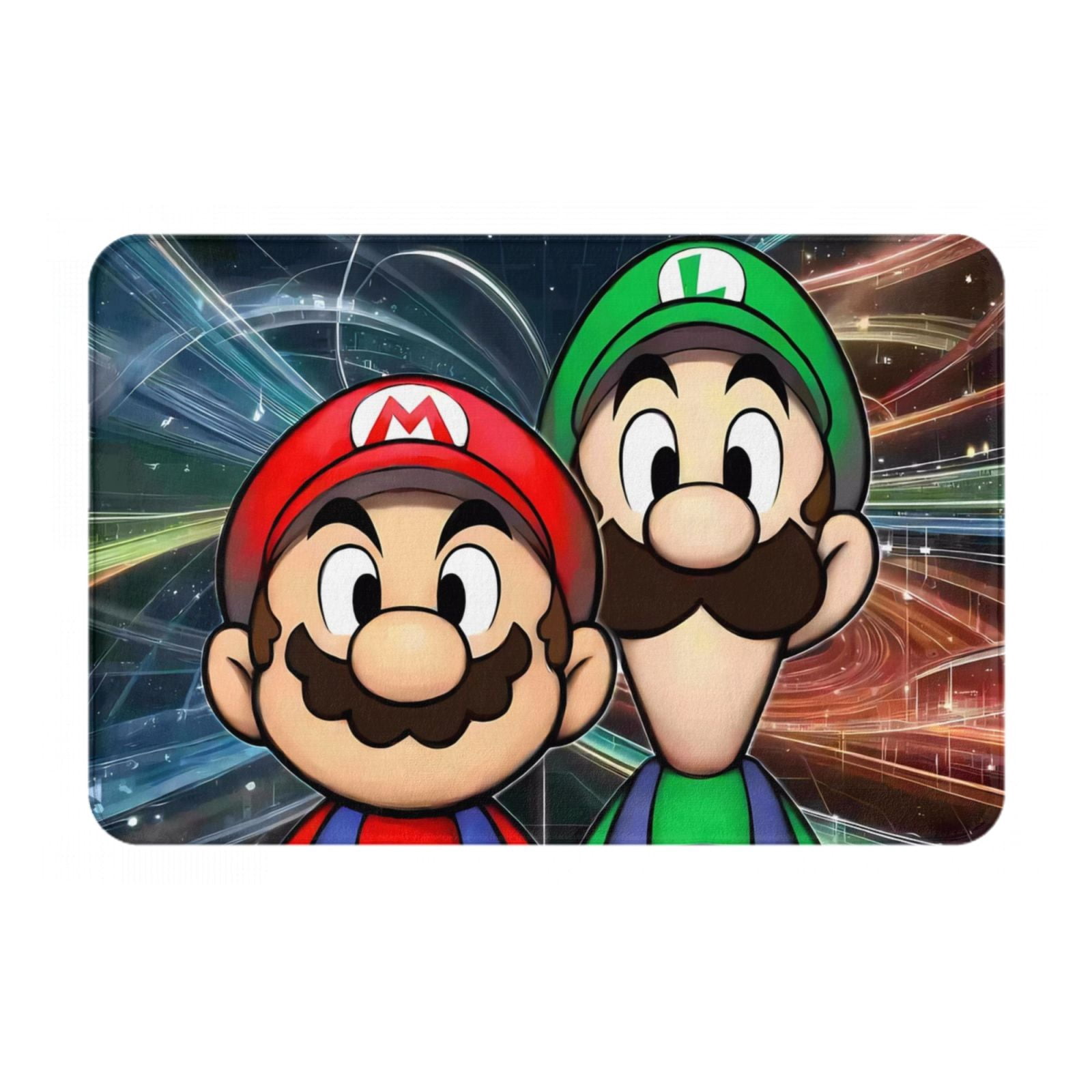 Lsque Mario Pattern Doormat, Durable Flannel Fabric, Waterproof Stain ...