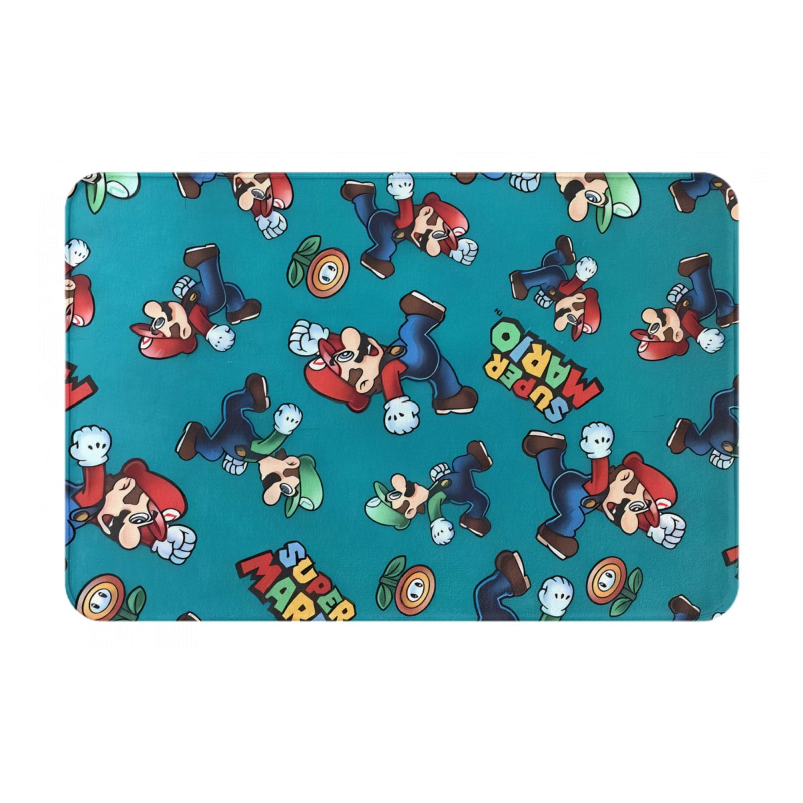 Lsque Mario Pattern Doormat, Durable Flannel Fabric, Waterproof Stain ...