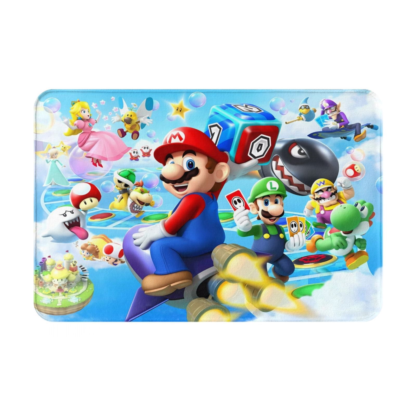 Lsque Mario Pattern Doormat, Durable Flannel Fabric, Waterproof Stain ...