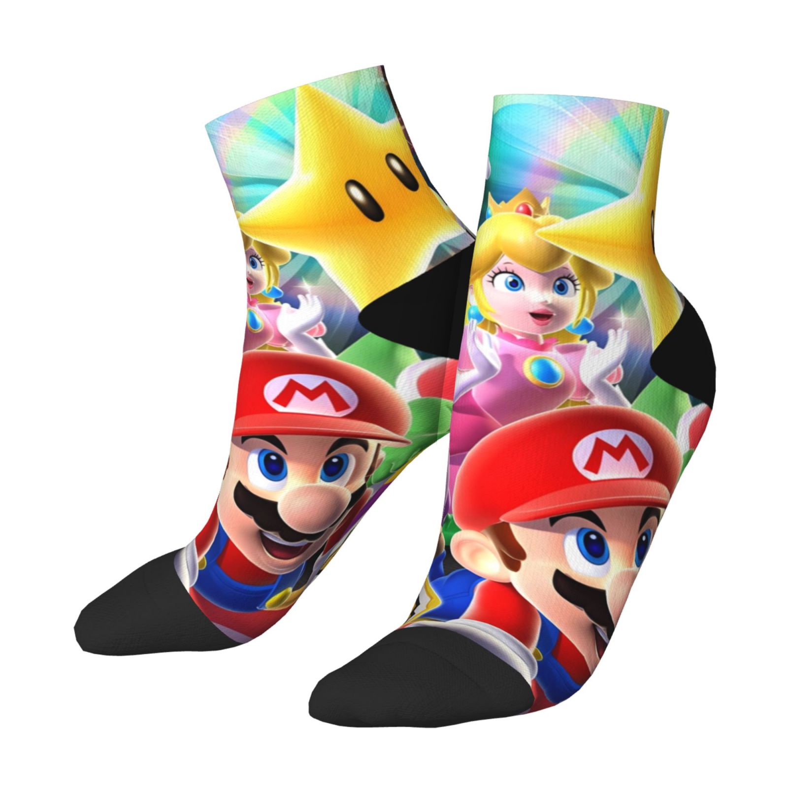 Lsque Mario Printed Crew Socks, Moisture-Wicking Socks, Athletic Socks ...