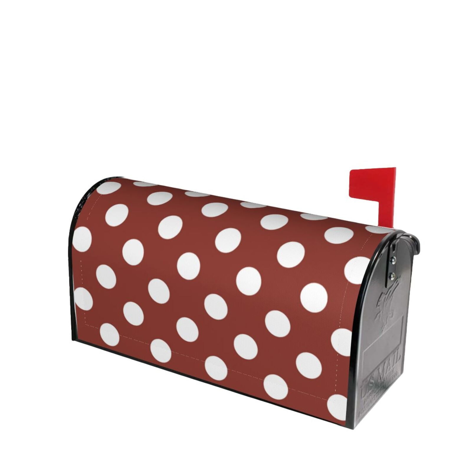 Lsque Maroon And White Polka Dot Mailbox Cover Standard Size ,Magnetic ...