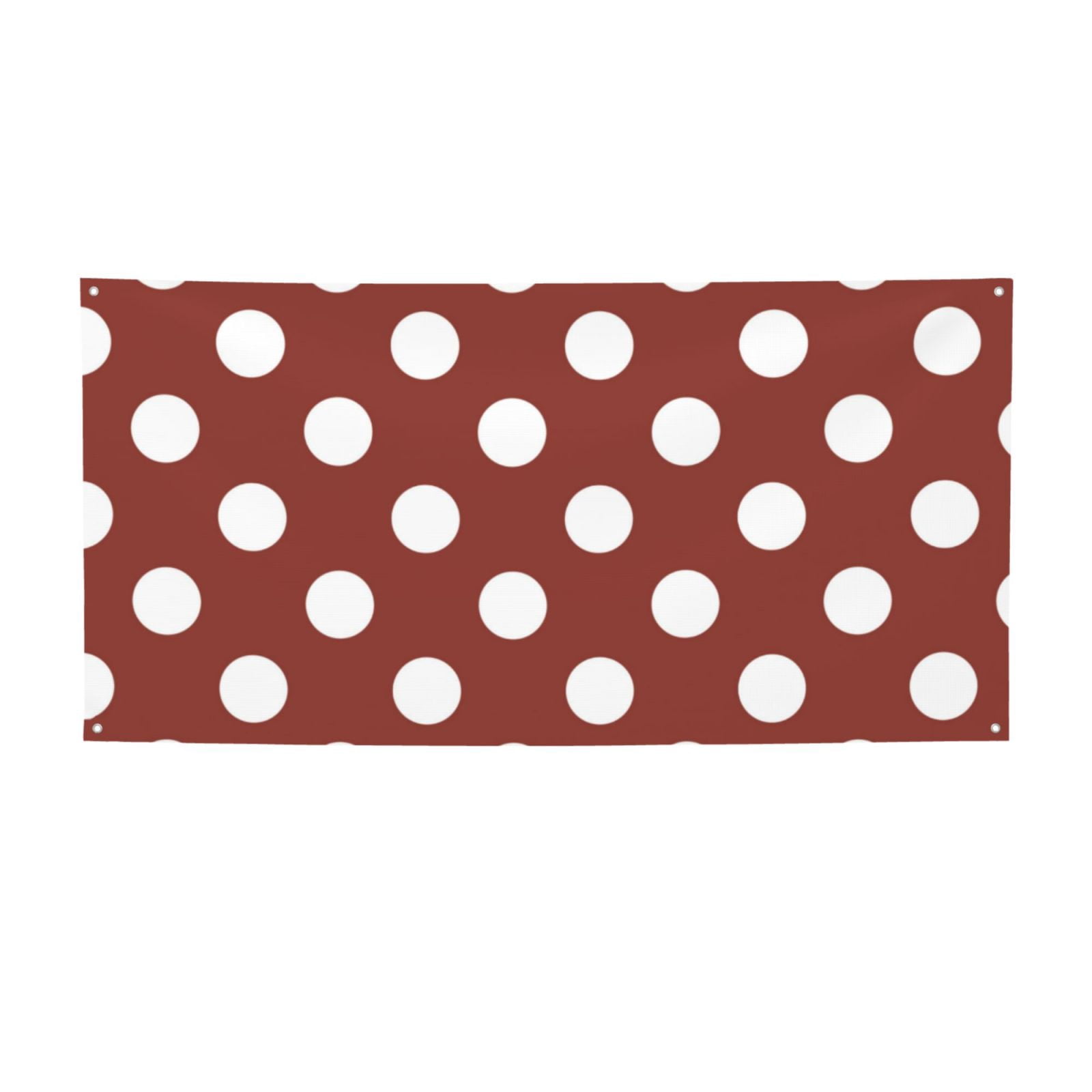 Lsque Maroon And White Polka Dot Pattern Party Banner, Festive Banner ...