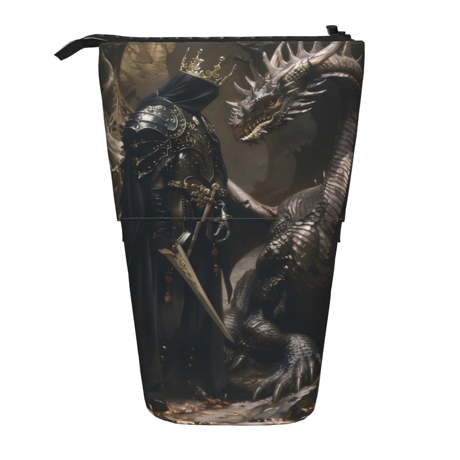 Lsque Medieval Knight And Dragon Pattern Telescopic Pencil Bag Pen ...