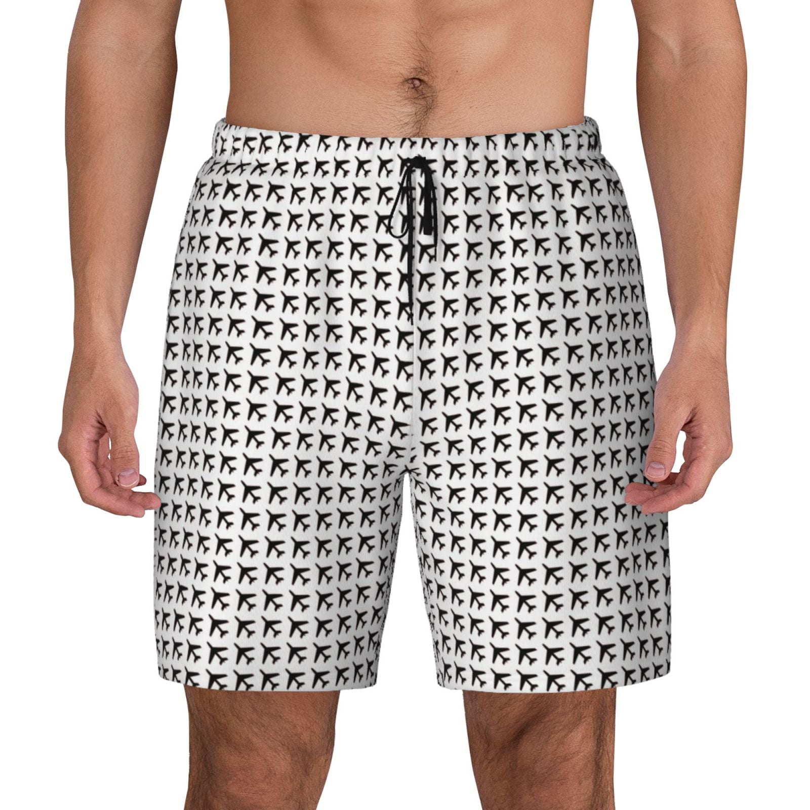 Lsque Mens Swim Trunks Airplane Pattern - Bathing Suit Compression ...