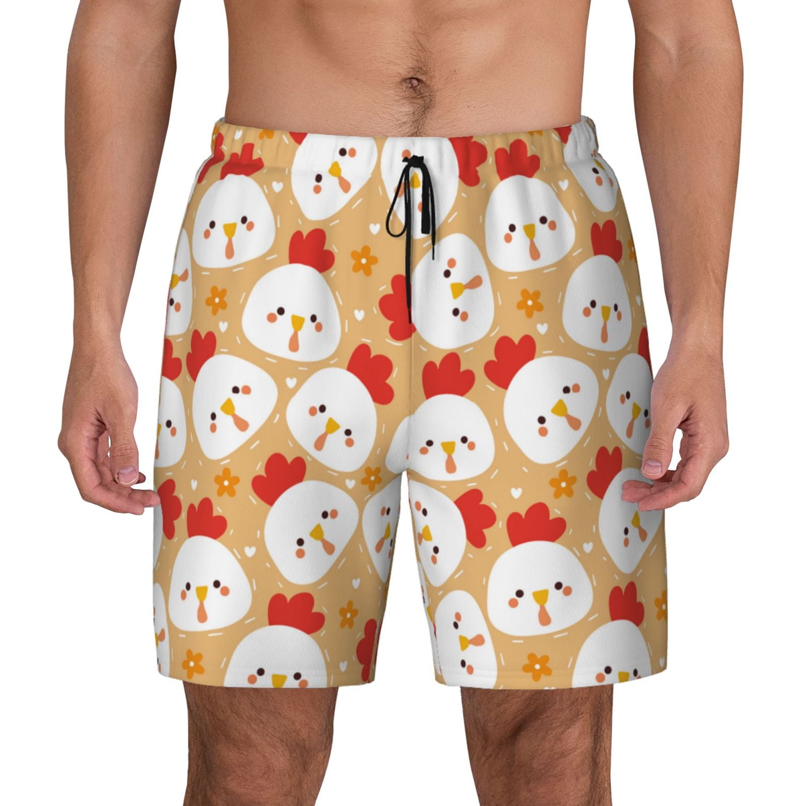 Lsque Mens Swim Trunks Cartoon Chicken Pattern - Bathing Suit ...
