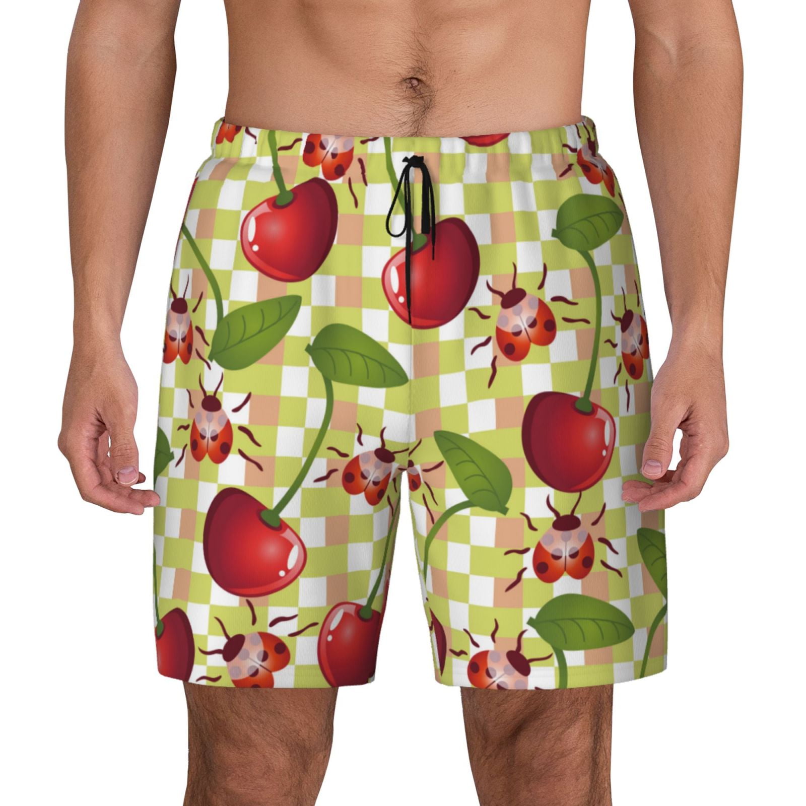 Lsque Mens Swim Trunks Cherries and Ladybirds Pattern - Bathing Suit ...