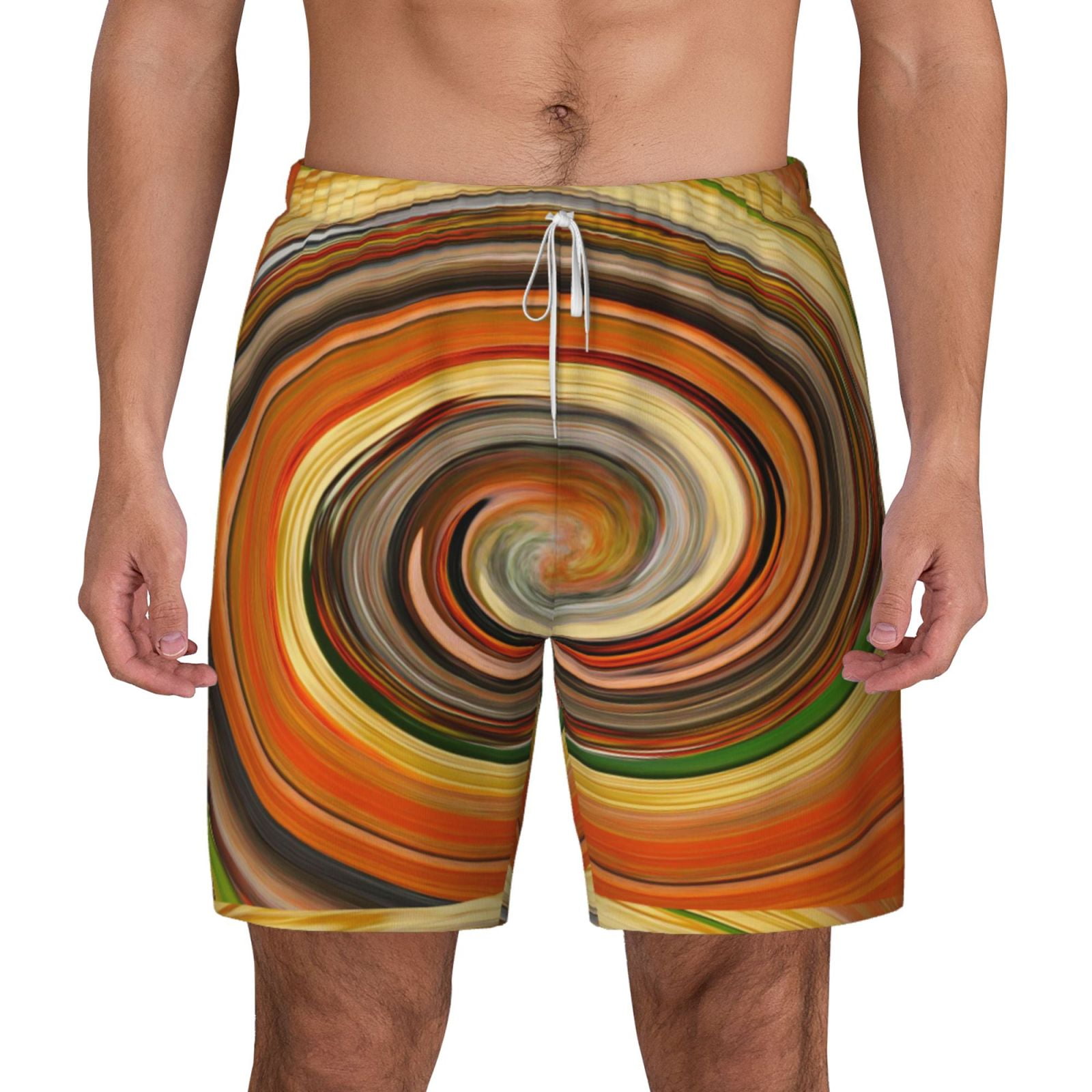 Lsque Mens Swim Trunks Colorful Swirl Pattern - Bathing Suit ...