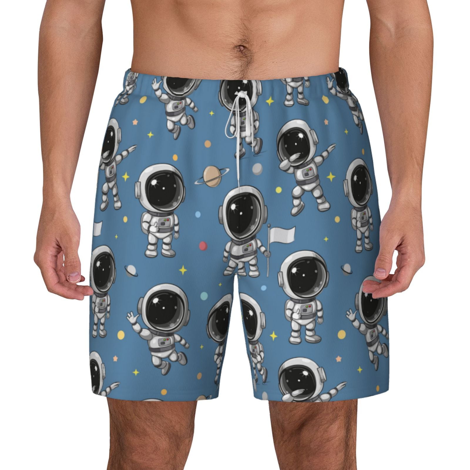 Lsque Mens Swim Trunks Cute Cartoon Astronaut Pattern - Bathing Suit ...