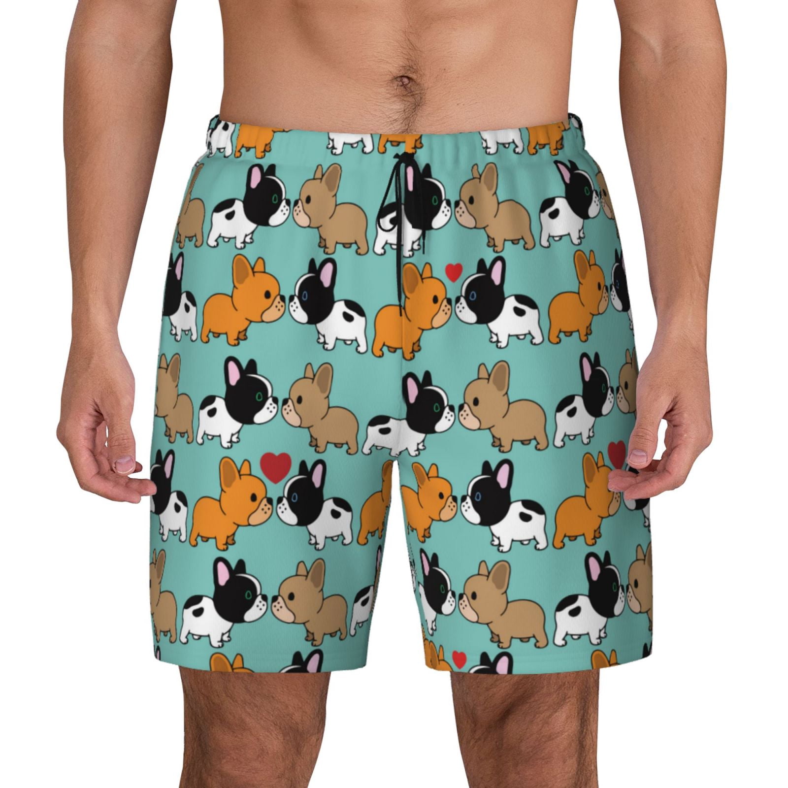 Lsque Mens Swim Trunks Cute French Bulldog Pattern - Bathing Suit ...