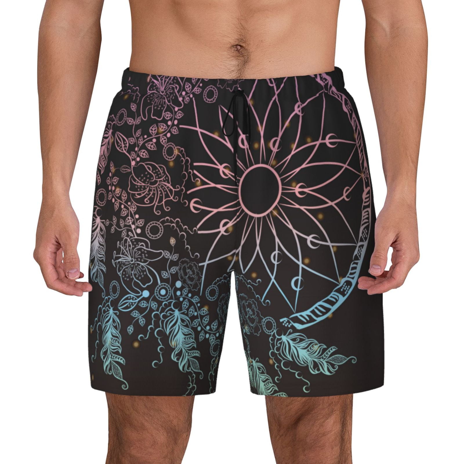 Lsque Mens Swim Trunks Dreamcatcher Pattern - Bathing Suit Compression ...