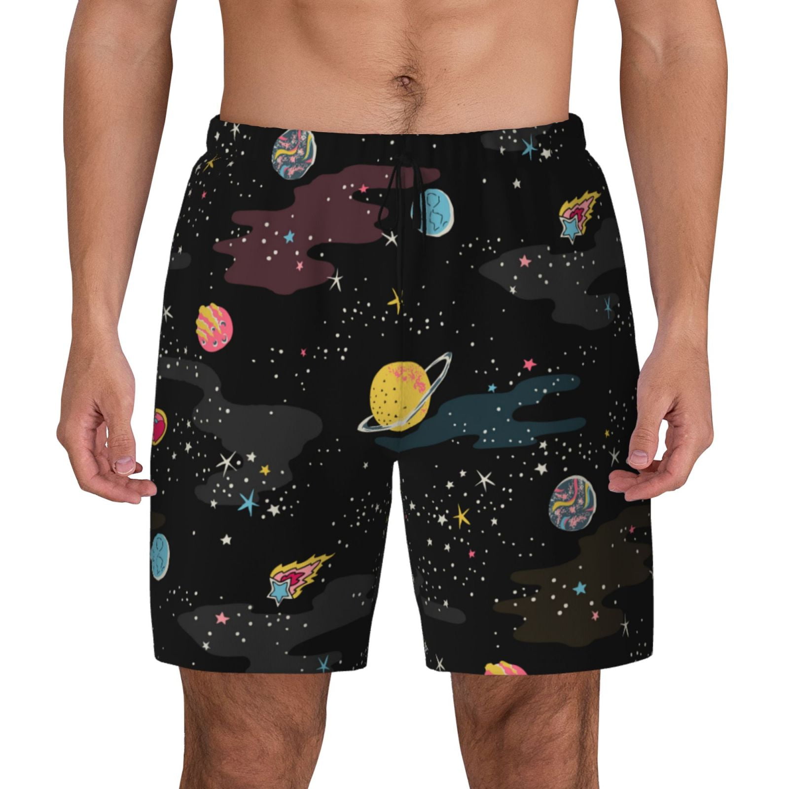 Lsque Mens Swim Trunks Galaxy Pattern - Bathing Suit Compression Liner ...
