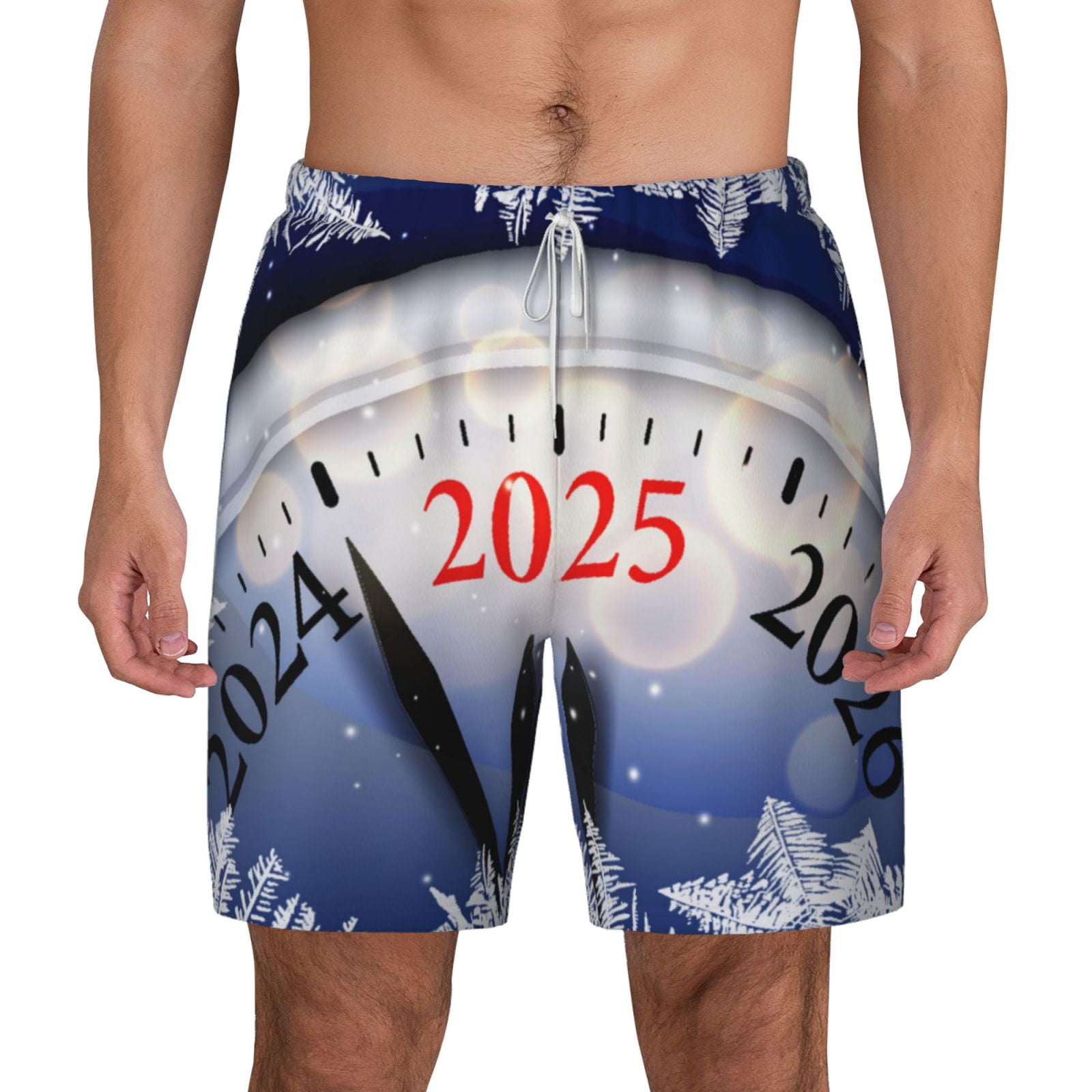 Lsque Mens Swim Trunks Gold Glitter Shining In Light With 2025 Pattern ...
