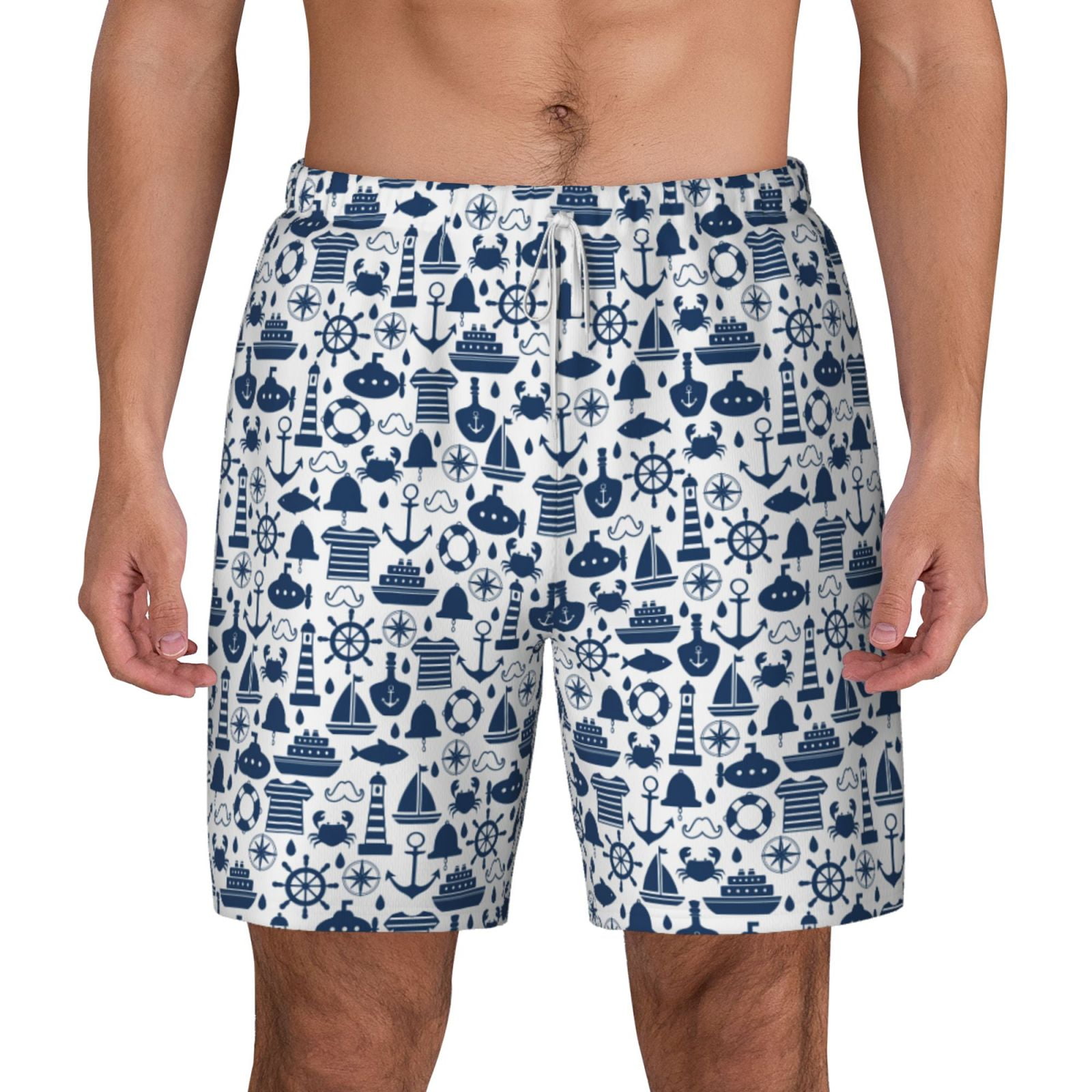 Lsque Mens Swim Trunks Seaside Primary Color Pattern - Bathing Suit ...
