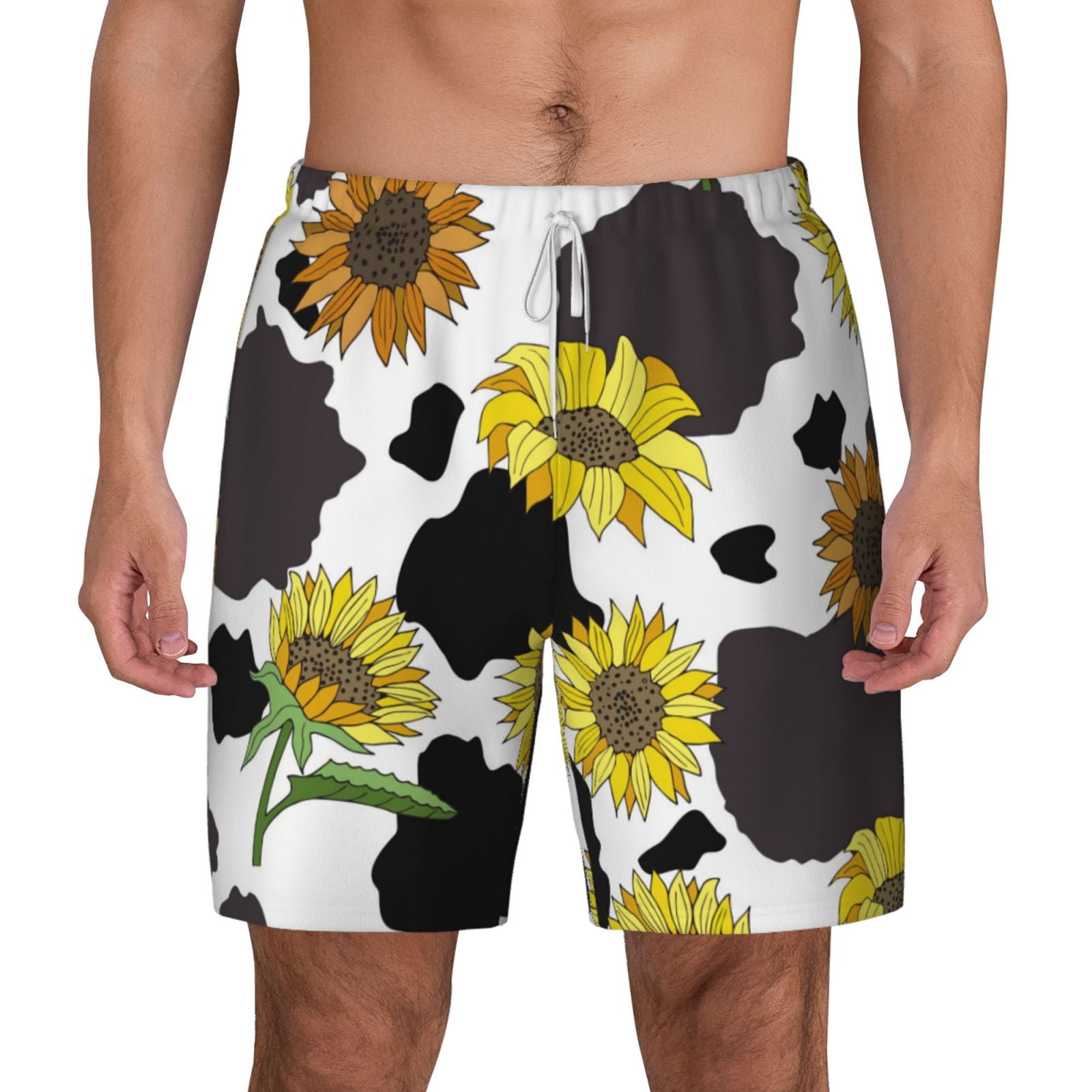 Lsque Mens Swim Trunks Sunflowers Country Pattern - Bathing Suit ...