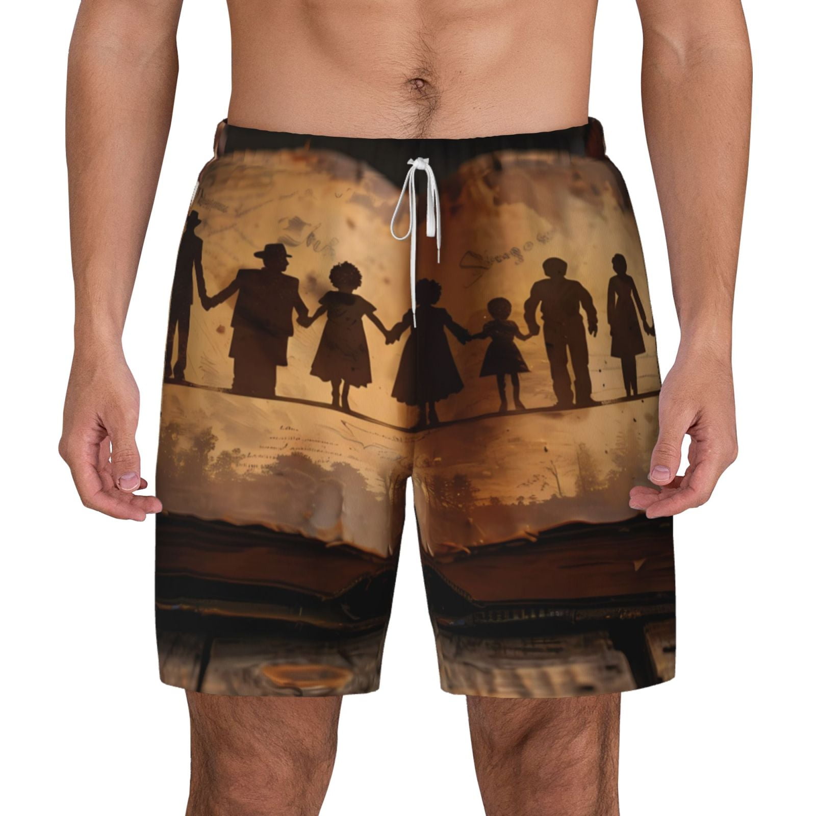 Lsque Mens Swim Trunks Vintage Family History Book Pattern - Bathing ...