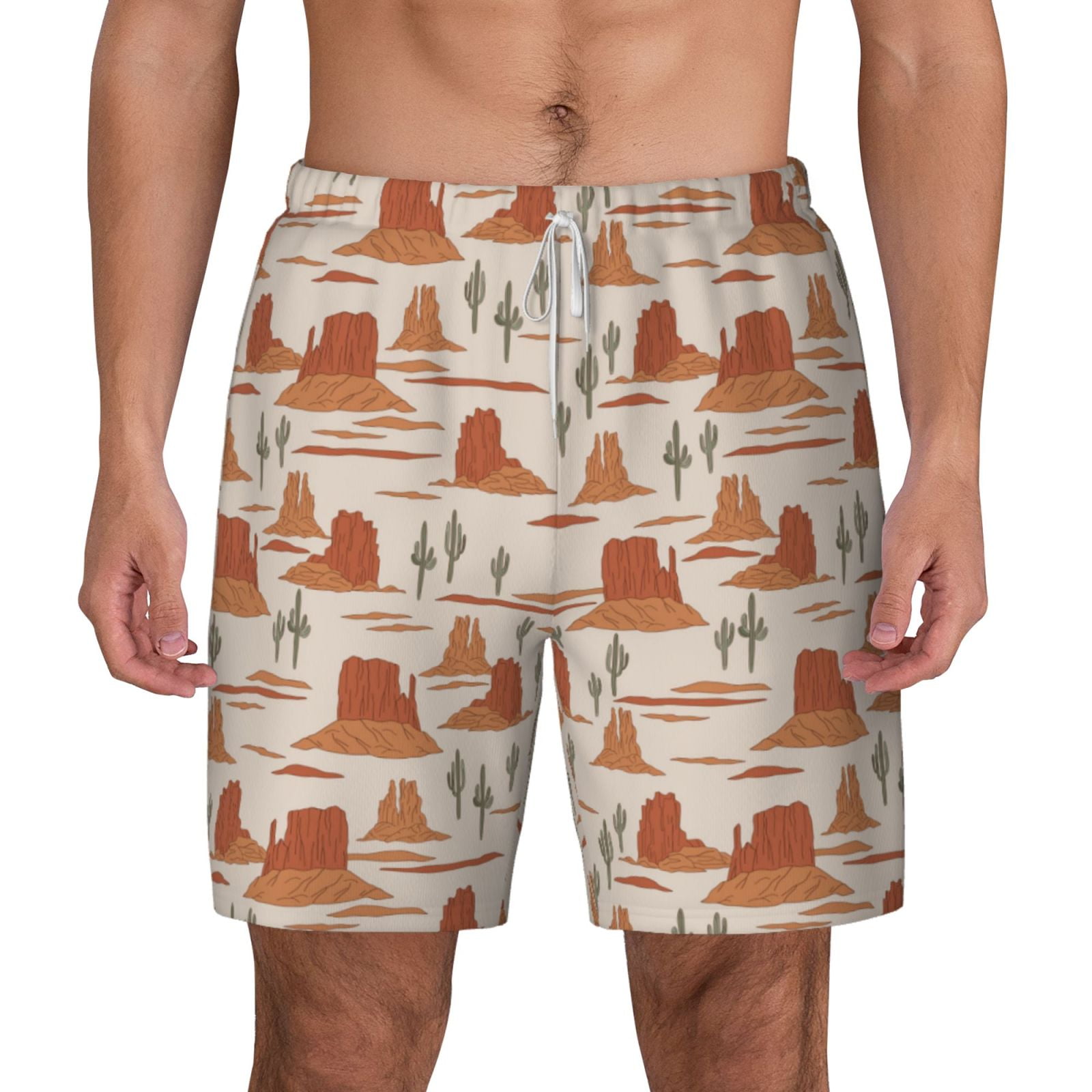 Lsque Mens Swim Trunks Western Desert Nature Landscape Pattern ...
