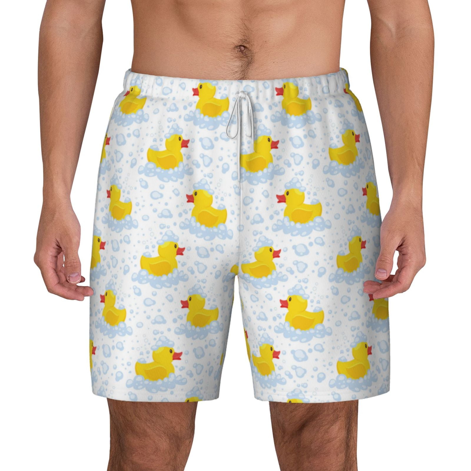 Lsque Mens Swim Trunks Yellow Rubber Duck Pattern - Bathing Suit ...