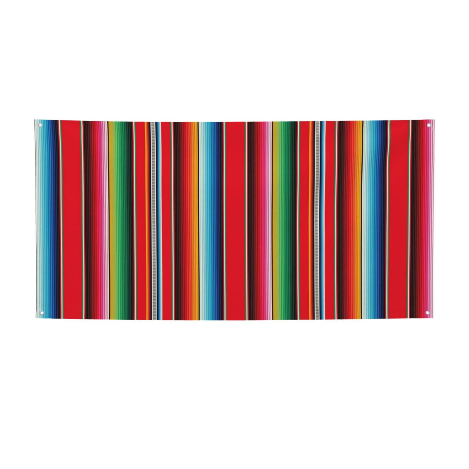 Lsque Mexican Serape Blanket Stripes Pattern Party Banner, Festive ...